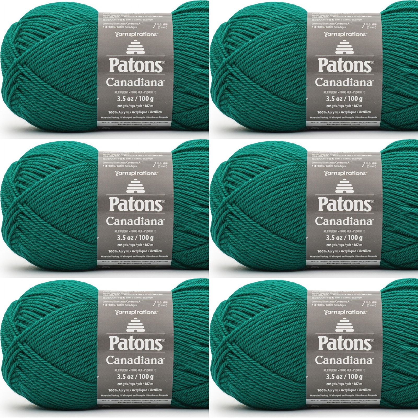 Spinrite Patons Canadiana Yarn - Solids - Wax Leaf, 1 Pack of 6 Piece ...