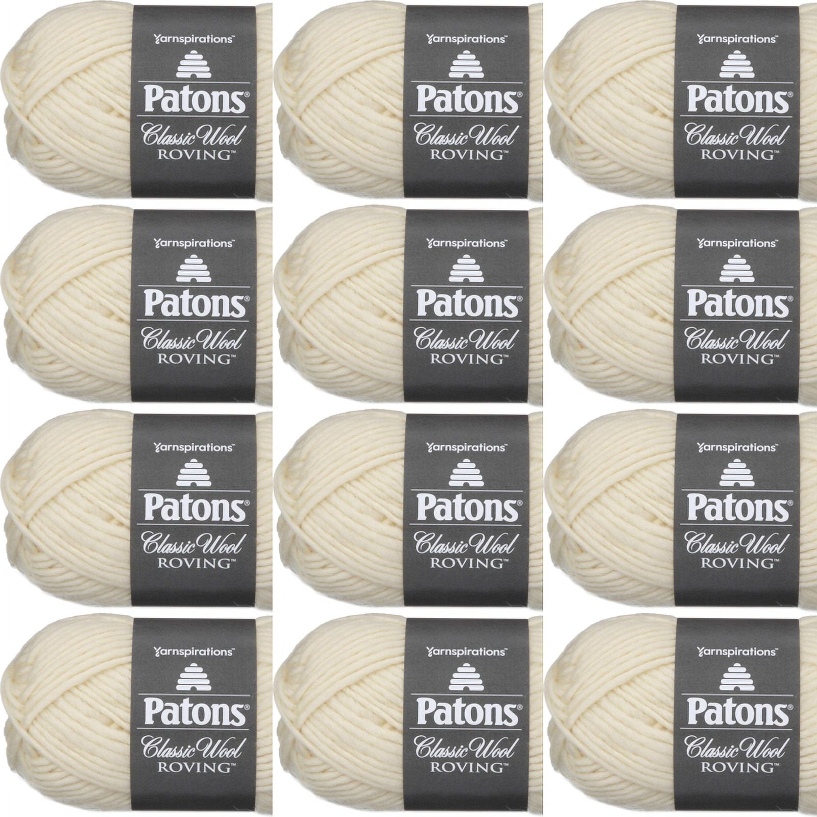 Spinrite Patons Classic Wool Roving Yarn - Aran, 1 Pack of 12 Piece ...