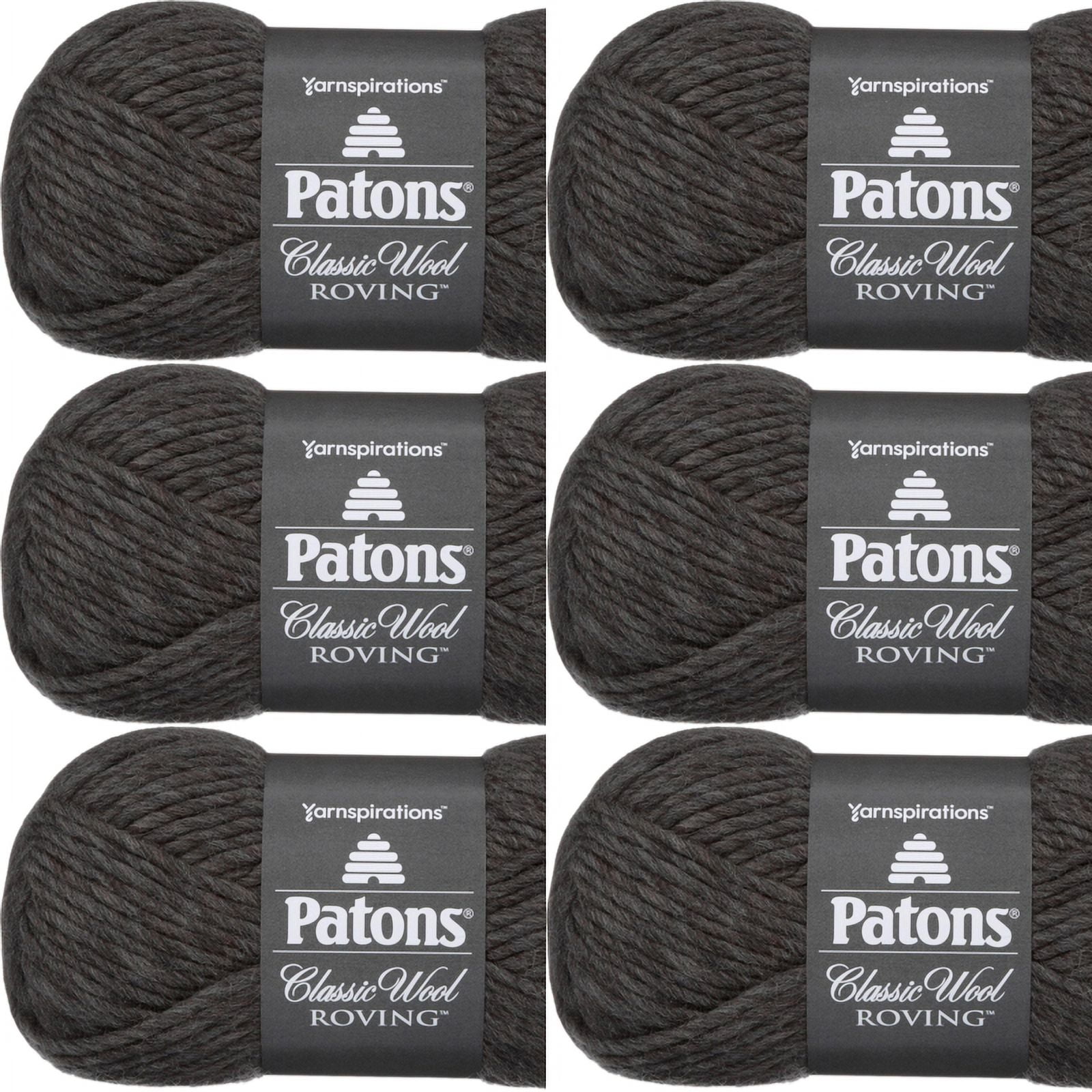 Spinrite Patons Classic Wool Roving Yarn-Dark Grey, 1 Pack of 6 Piece ...