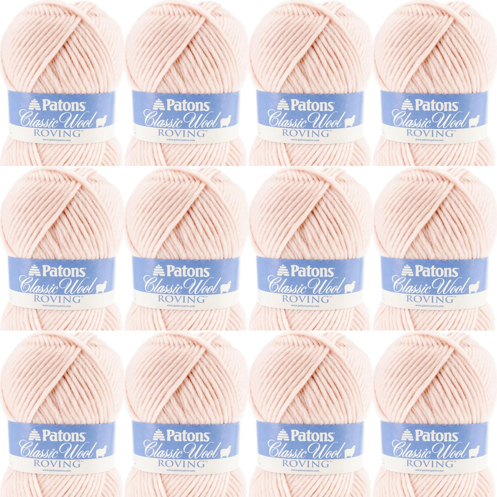 Spinrite Patons Classic Wool Roving Yarn - Pale Blush, 1 Pack of 12 ...