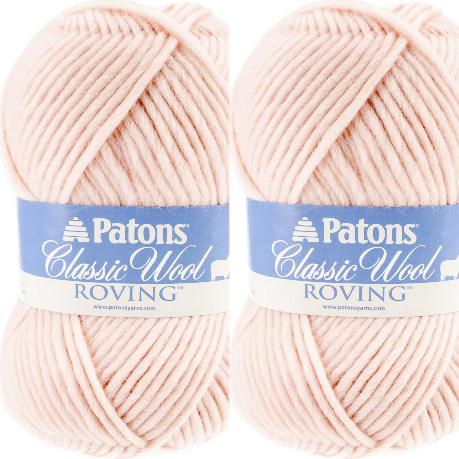 Spinrite Patons Classic Wool Roving Yarn - Pale Blush, 1 Pack of 2 ...