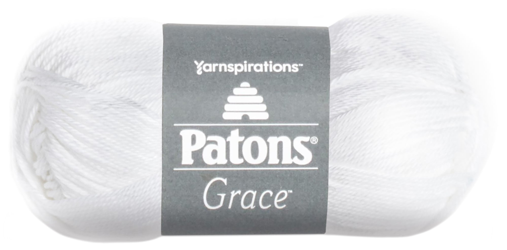 Spinrite Patons Ultra-Soft Mercerized Grace Yarn-Snow, 100% Cotton, 1 ...