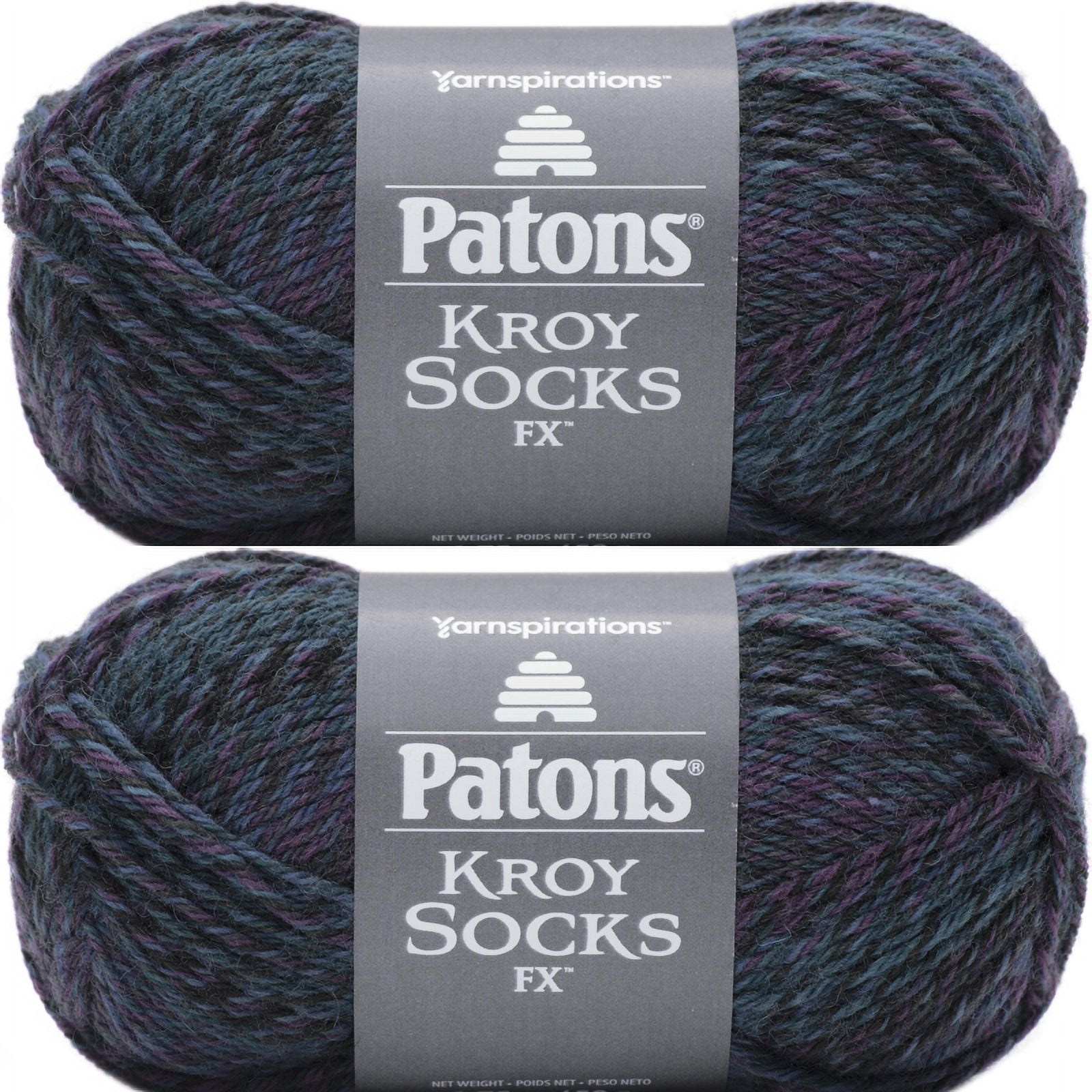 Spinrite Patons Kroy Socks FX Yarn - Midnight, 1 Pack of 2 Piece ...