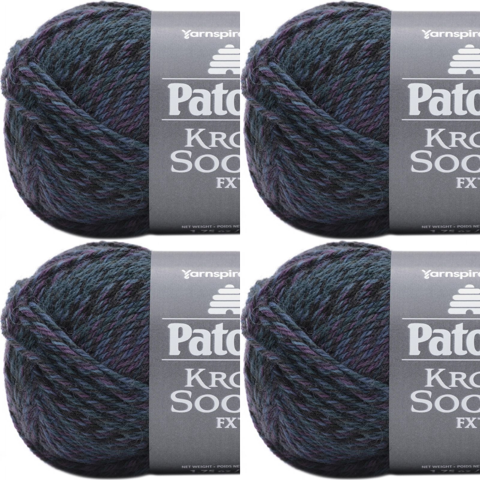 Spinrite Patons Kroy Socks FX Yarn - Midnight, 1 Pack of 4 Piece ...