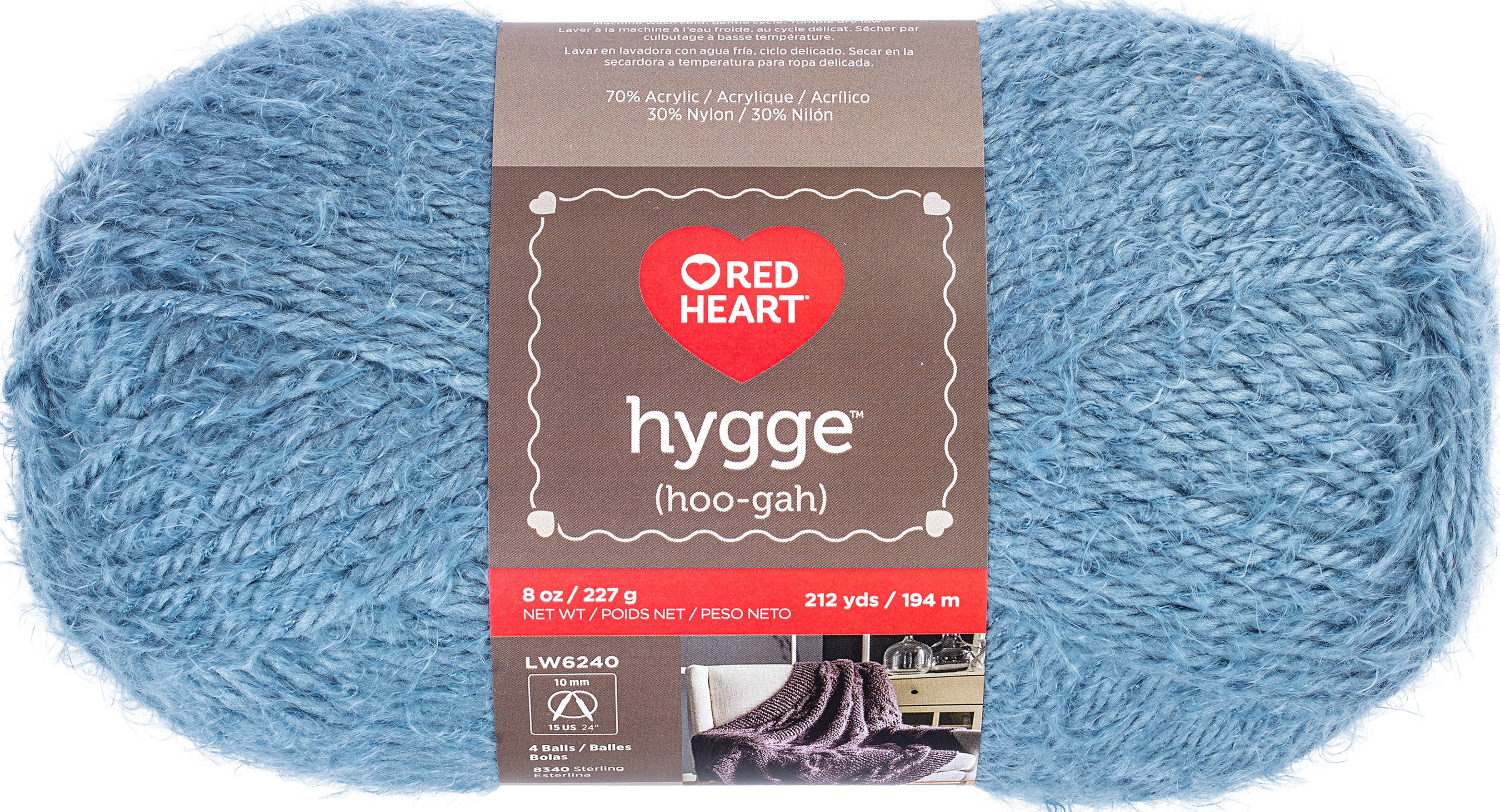 Red Heart Hygge Slate Blue Yarn - 3 Pack of 227g/8oz - Acrylic Nylon ...