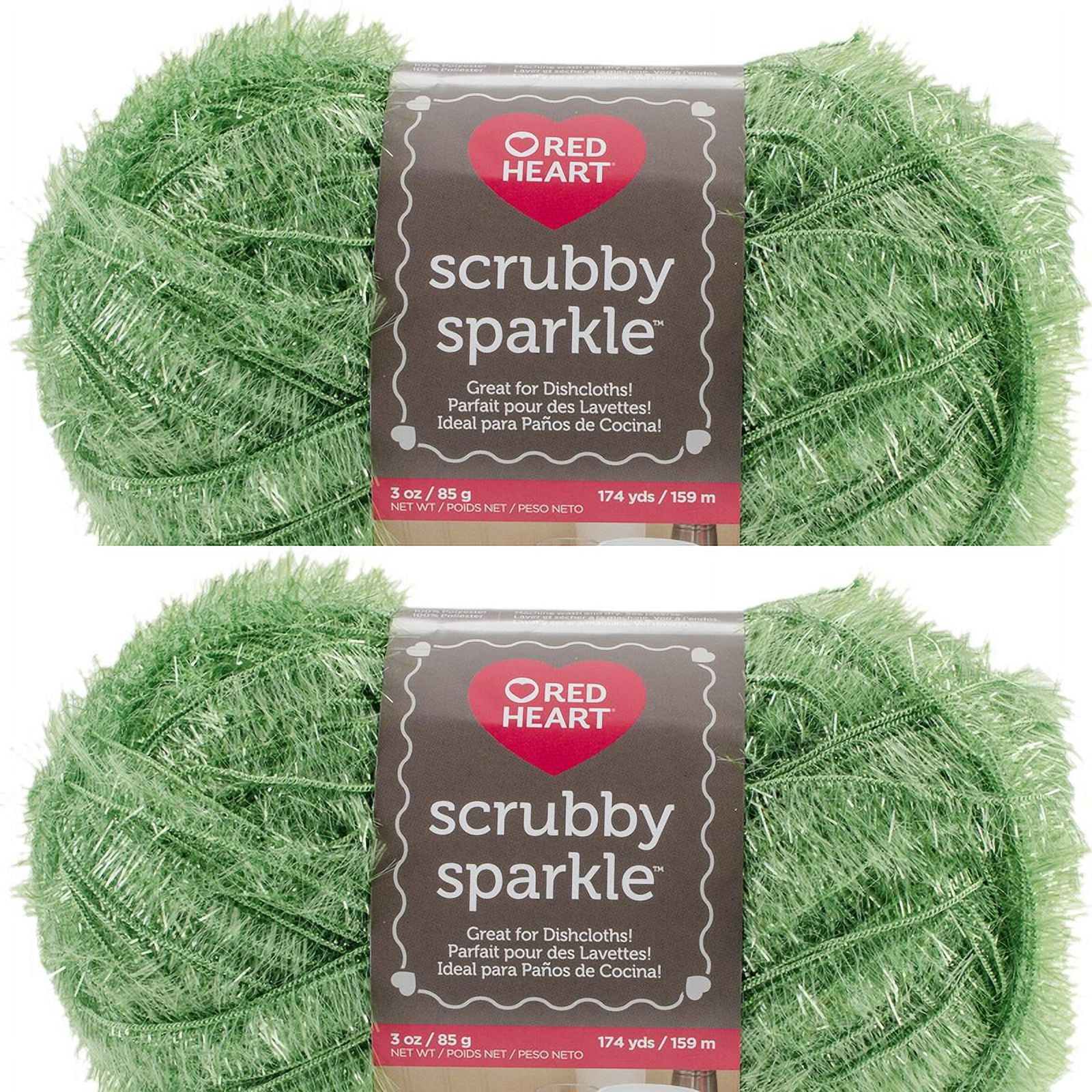 Spinrite Red Heart Scrubby Sparkle Yarn - Avocado, 1 Pack of 2 Piece ...