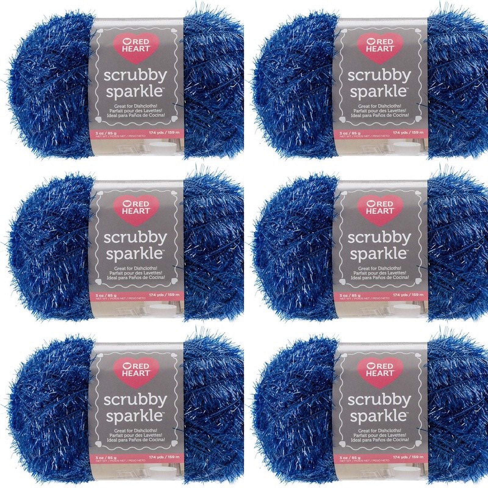 Spinrite Red Heart Scrubby Sparkle Yarn - Blueberry, 1 Pack of 6 Piece ...
