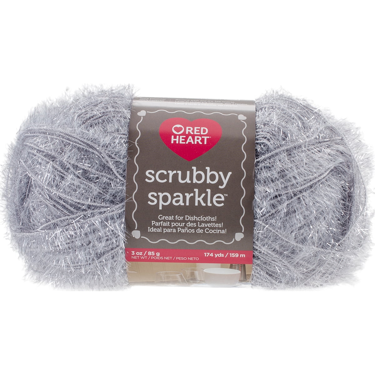 Red Heart Sparkle Yarn - 3 Pack, 85g, Polyester, Medium Worsted, 174 ...