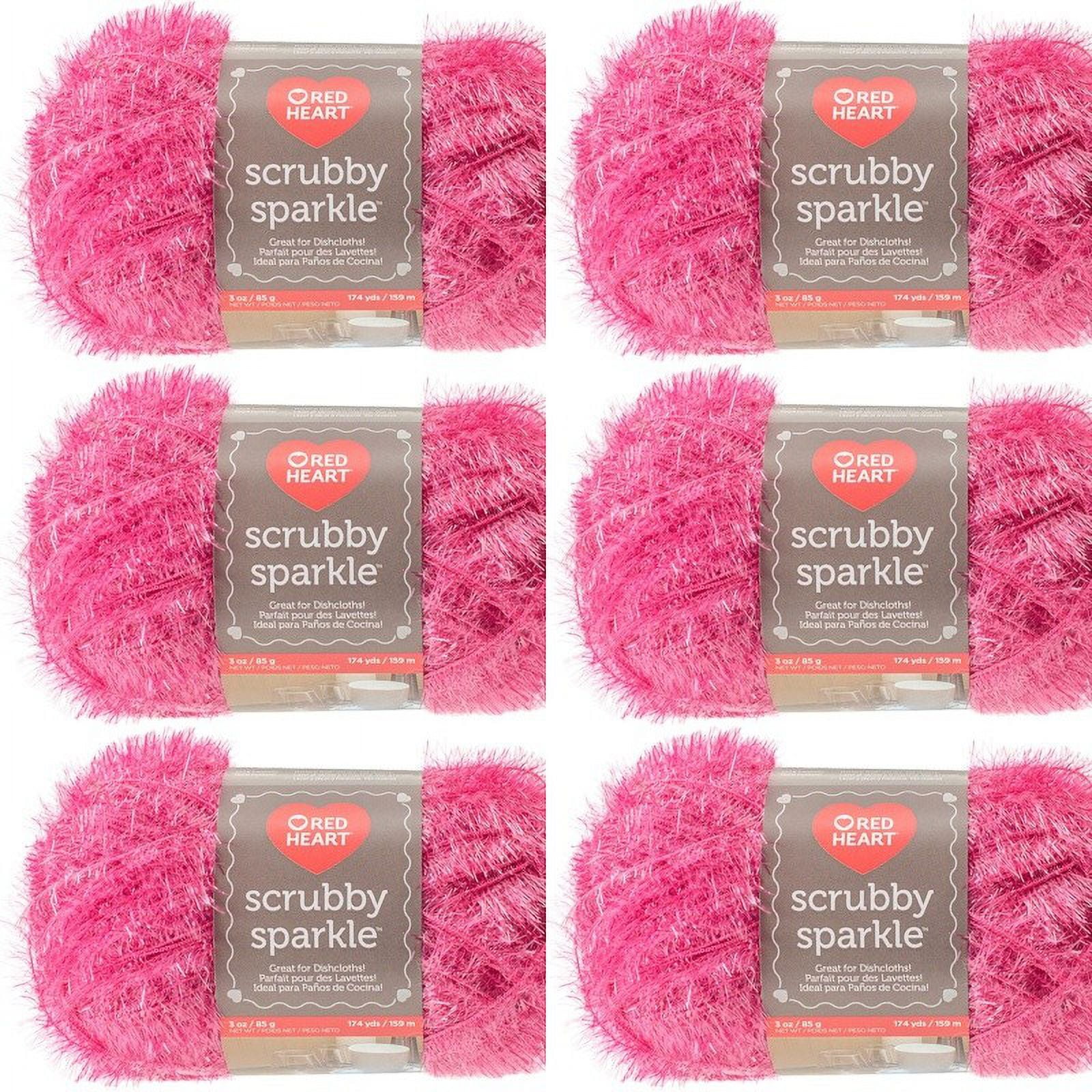 Spinrite Red Heart Scrubby Sparkle Yarn - Watermelon, 1 Pack of 6 Piece ...