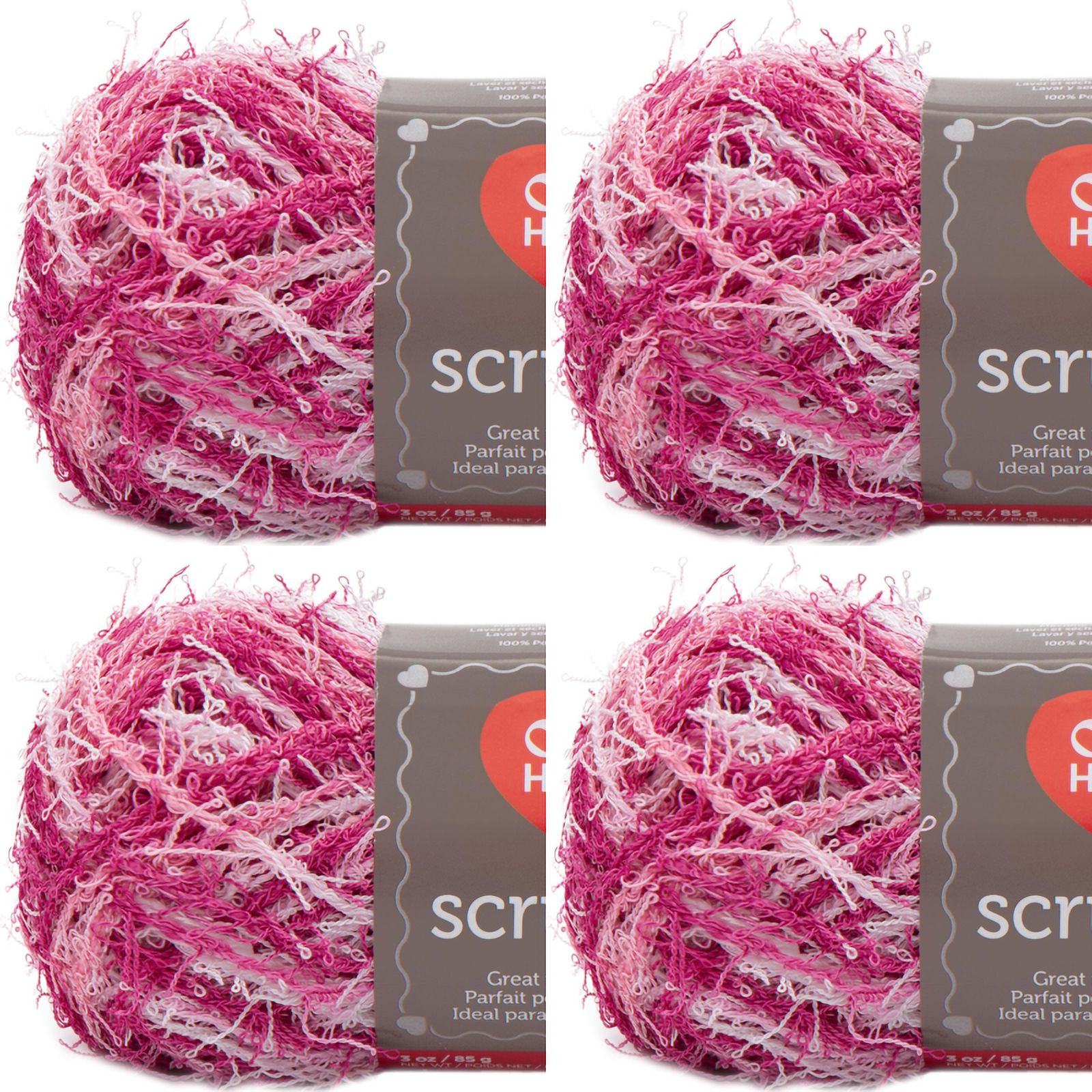 Spinrite Red Heart Scrubby Yarn - Candy, 1 Pack of 4 Piece - Walmart.com