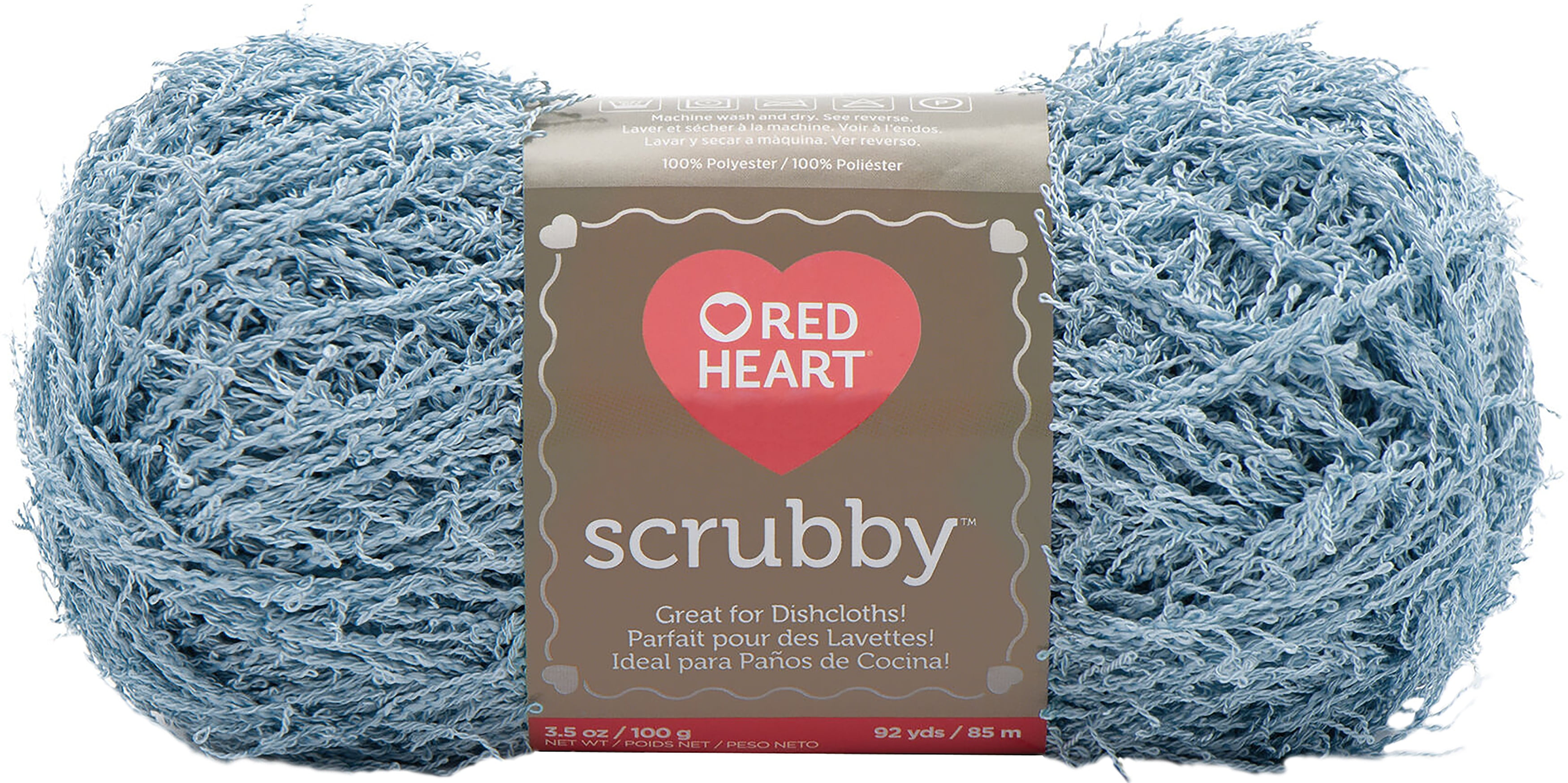 Red Heart Scrubby Glacier Yarn - 3 Pack, 100g/3.5oz, Polyester, 4 ...