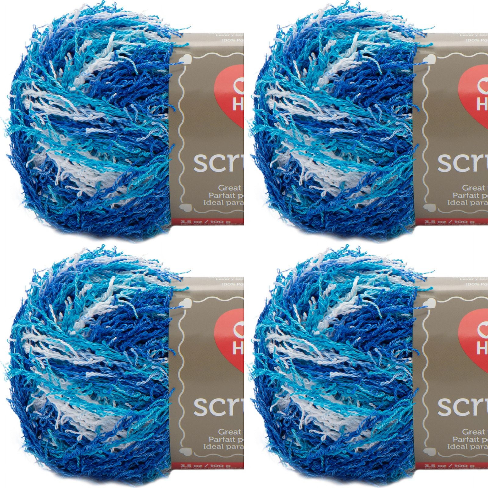 Spinrite Red Heart Scrubby Yarn - Waves, 1 Pack of 4 Piece - Walmart.com