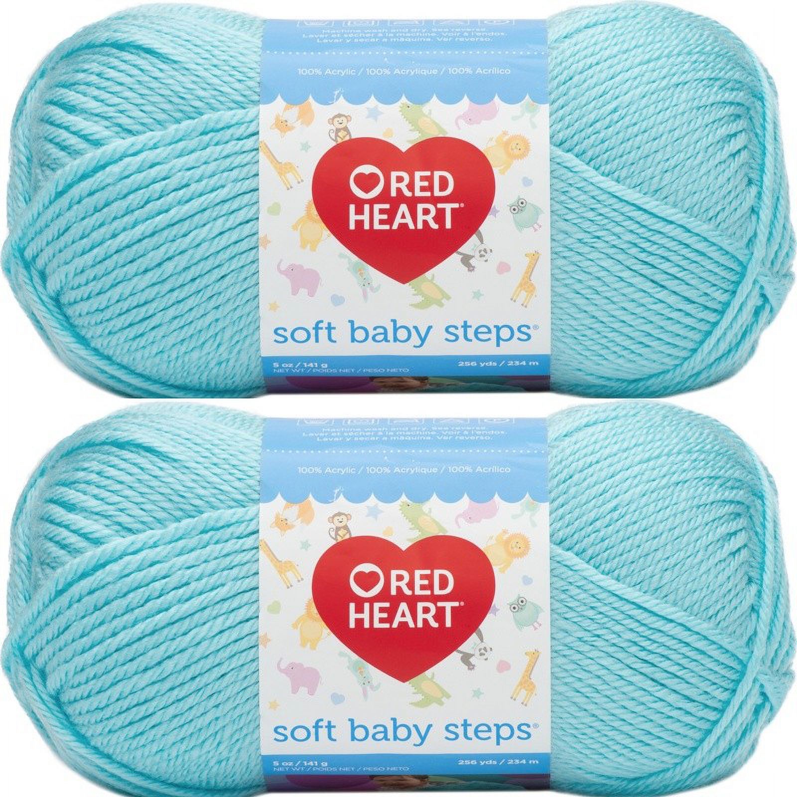 Spinrite Red Heart Soft Baby Steps Yarn - Aqua, 1 Pack of 2 Piece ...