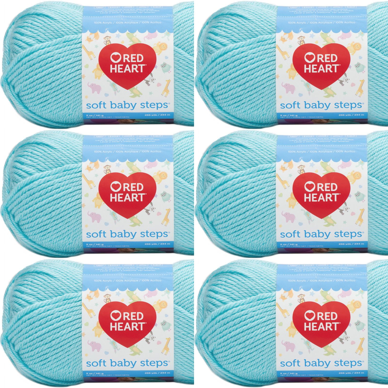 Spinrite Red Heart Soft Baby Steps Yarn - Aqua, 1 Pack of 6 Piece ...