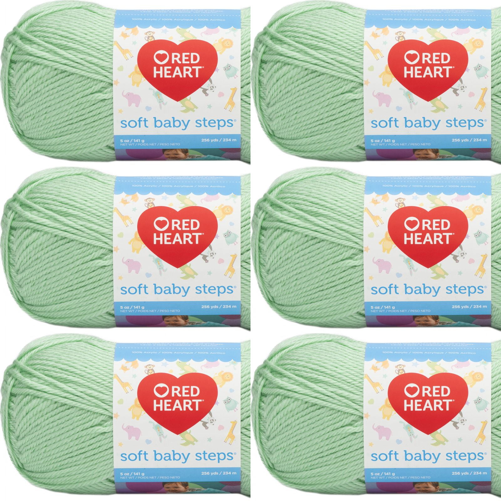 Spinrite Red Heart Soft Baby Steps Yarn - Baby Green, 1 Pack of 6 Piece ...