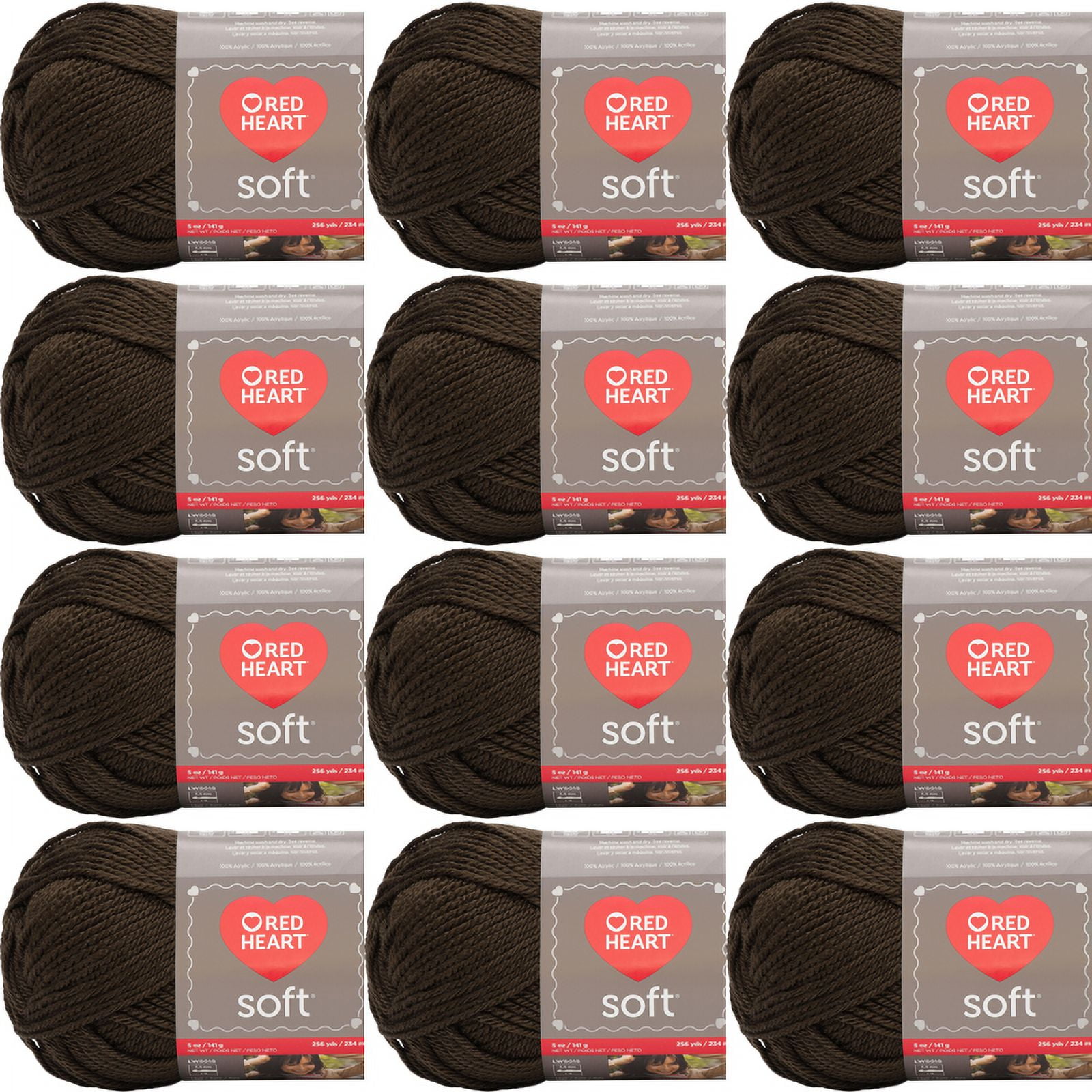 Spinrite Red Heart Soft Yarn - Chocolate, 1 Pack of 12 Piece - Walmart.com