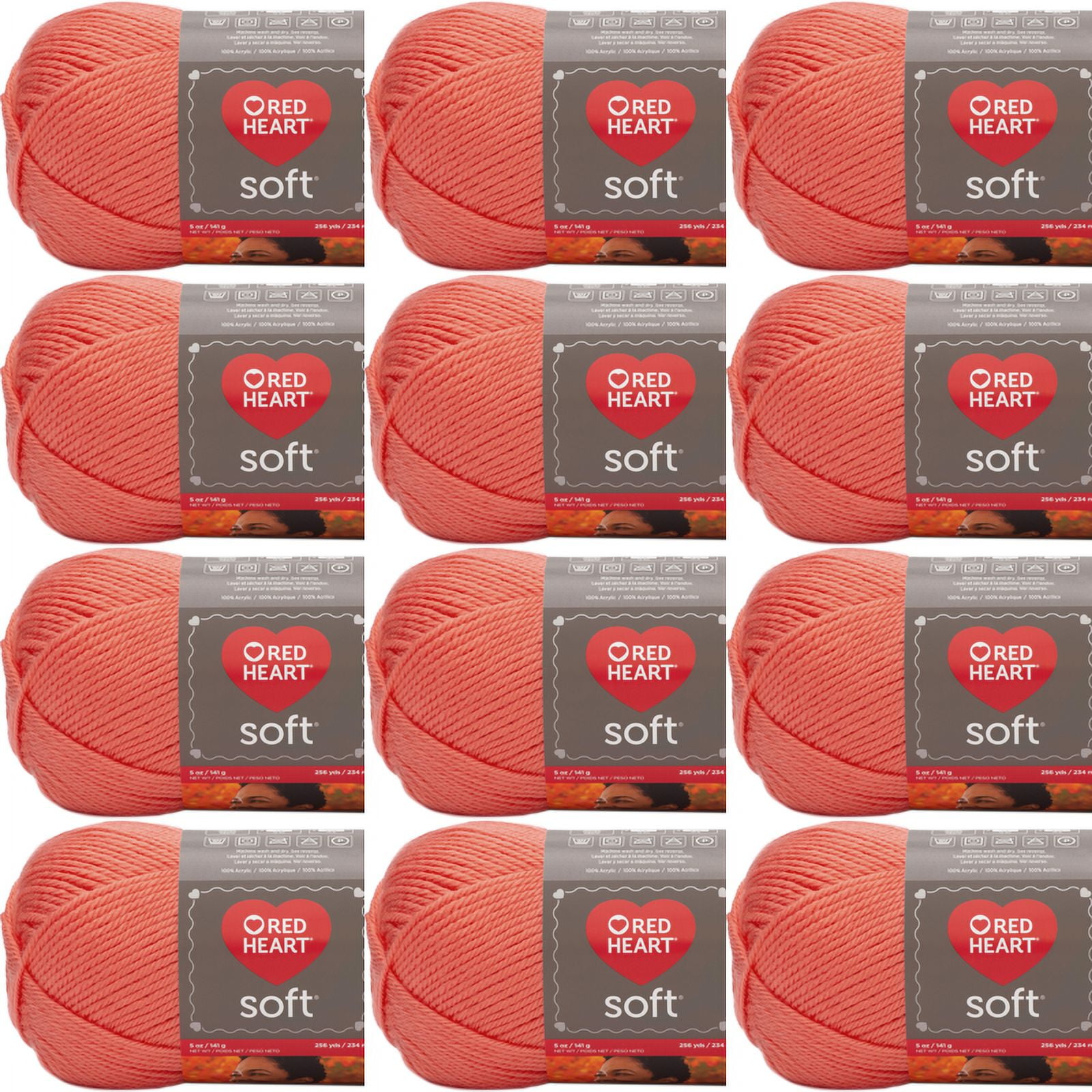 Spinrite Red Heart Soft Yarn - Coral, 1 Pack of 12 Piece - Walmart.com