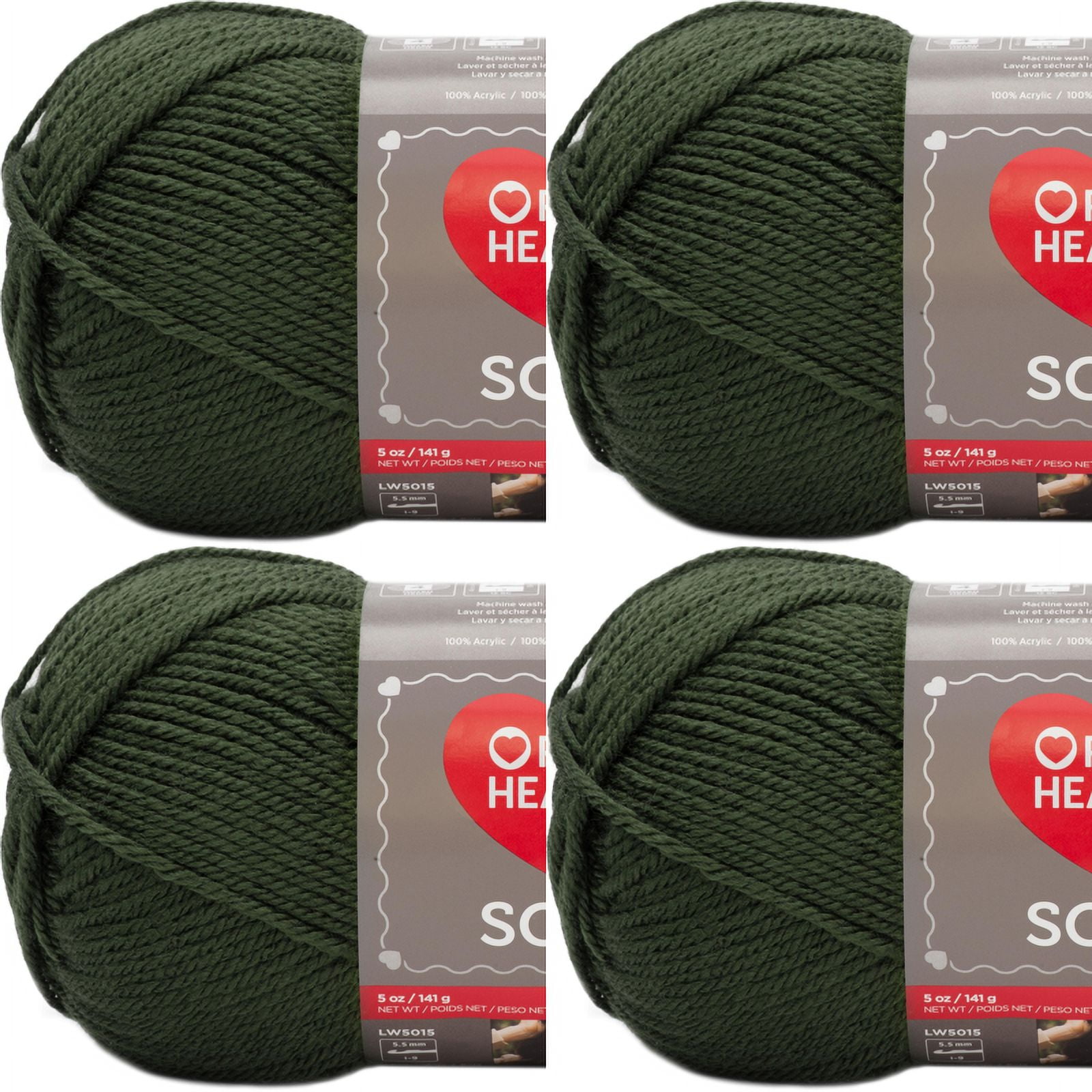 Spinrite Red Heart Soft Yarn - Dark Leaf, 1 Pack of 4 Piece - Walmart.com