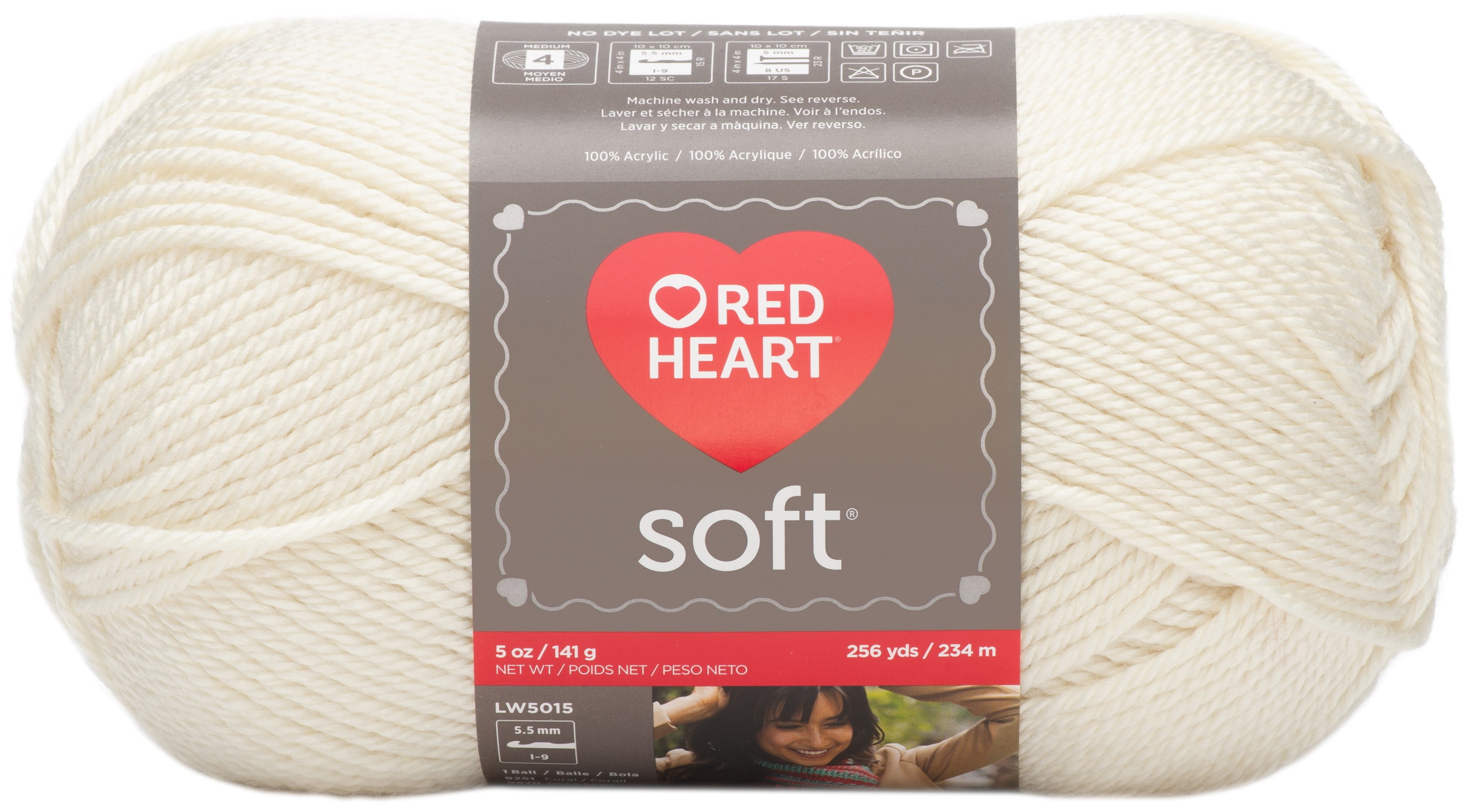 Spinrite Red Heart Soft Yarn - Off White, 1 Pack of 12 Piece - Walmart.com