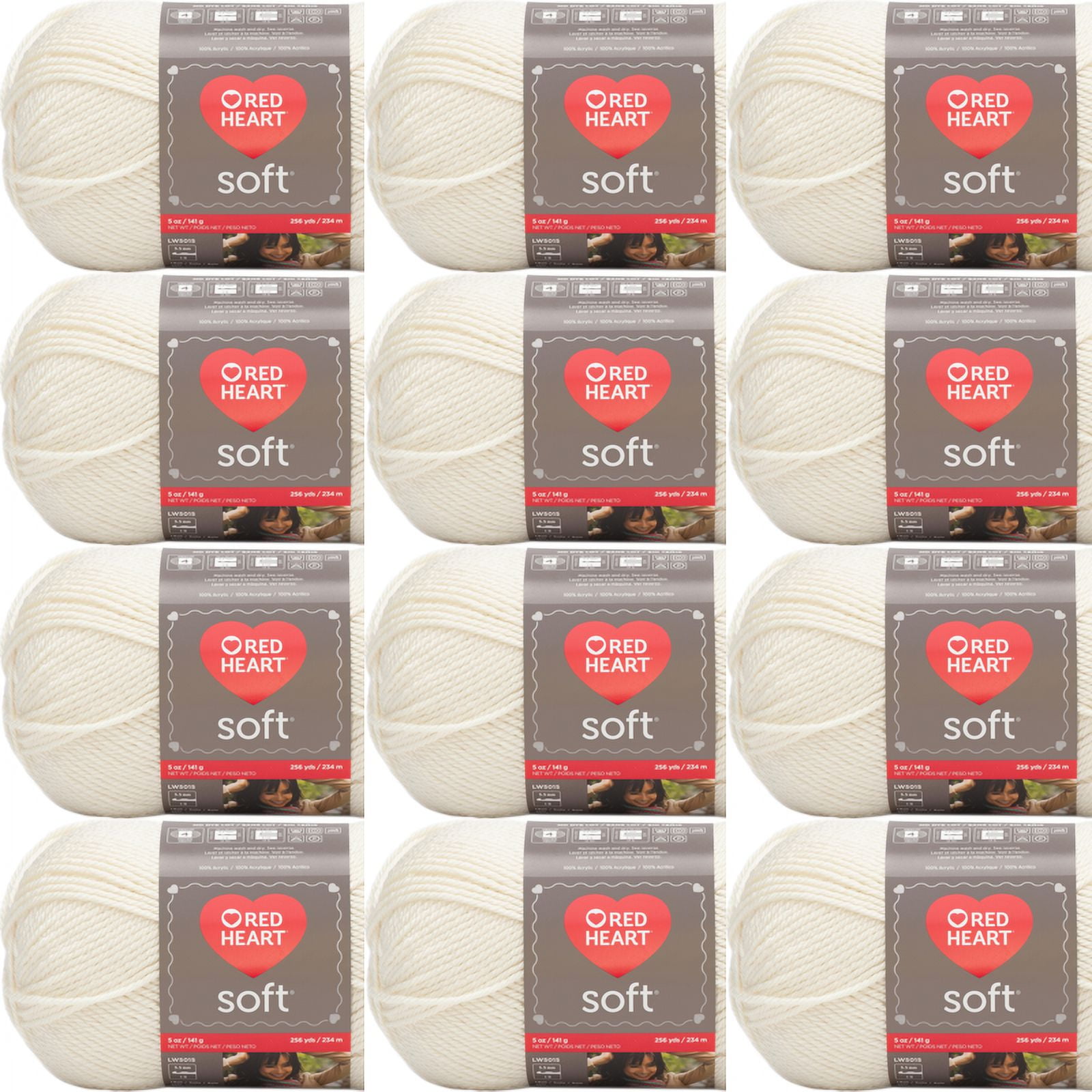 Spinrite Red Heart Soft Yarn - Off White, 1 Pack of 12 Piece - Walmart.com