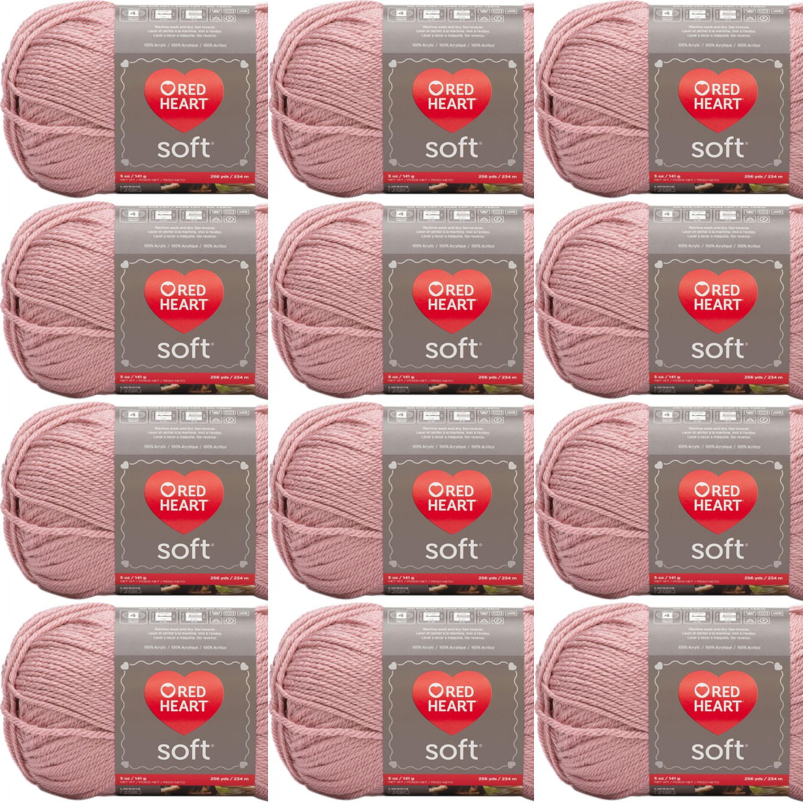 Spinrite Red Heart Soft Yarn - Rose Blush, 1 Pack of 12 Piece - Walmart.com