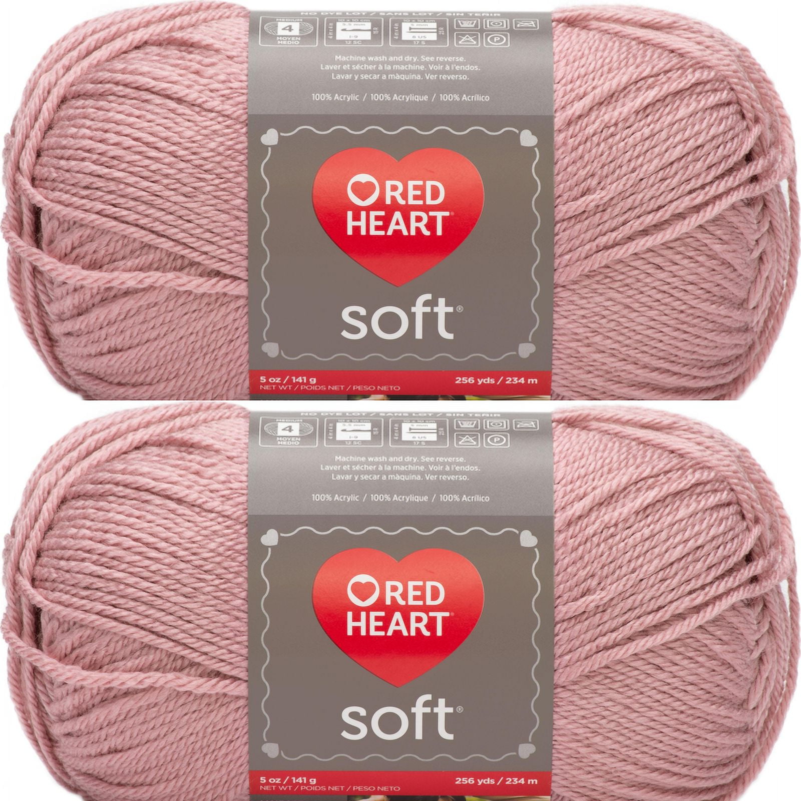 Spinrite Red Heart Soft Yarn - Rose Blush, 1 Pack of 2 Piece - Walmart.com