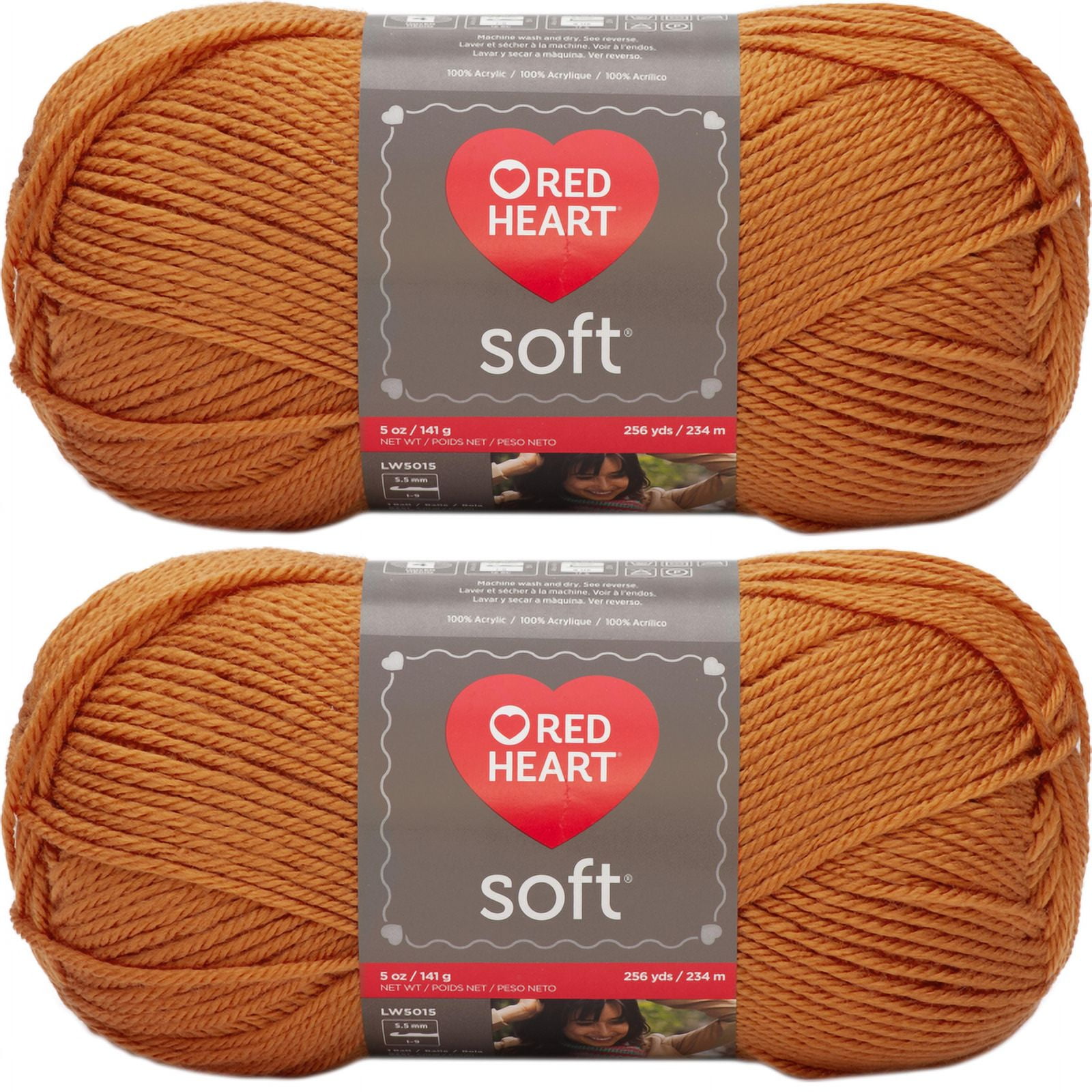 Spinrite Red Heart Soft Yarn - Tangerine, 1 Pack of 2 Piece - Walmart.com