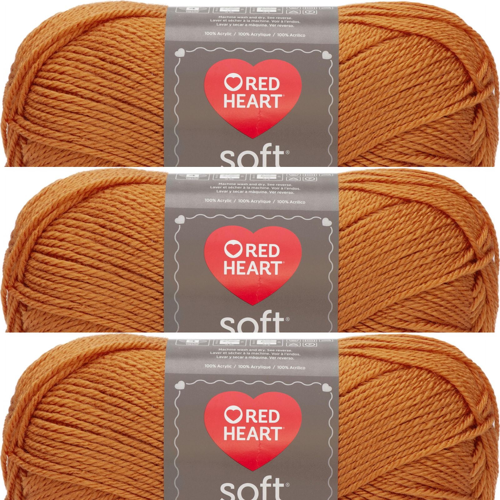 Spinrite Red Heart Soft Yarn-Tangerine, 1 Pack of 3 Piece - Walmart.com
