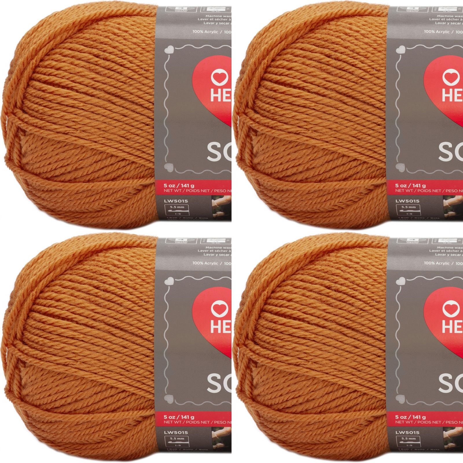 Spinrite Red Heart Soft Yarn - Tangerine, 1 Pack of 4 Piece - Walmart.com