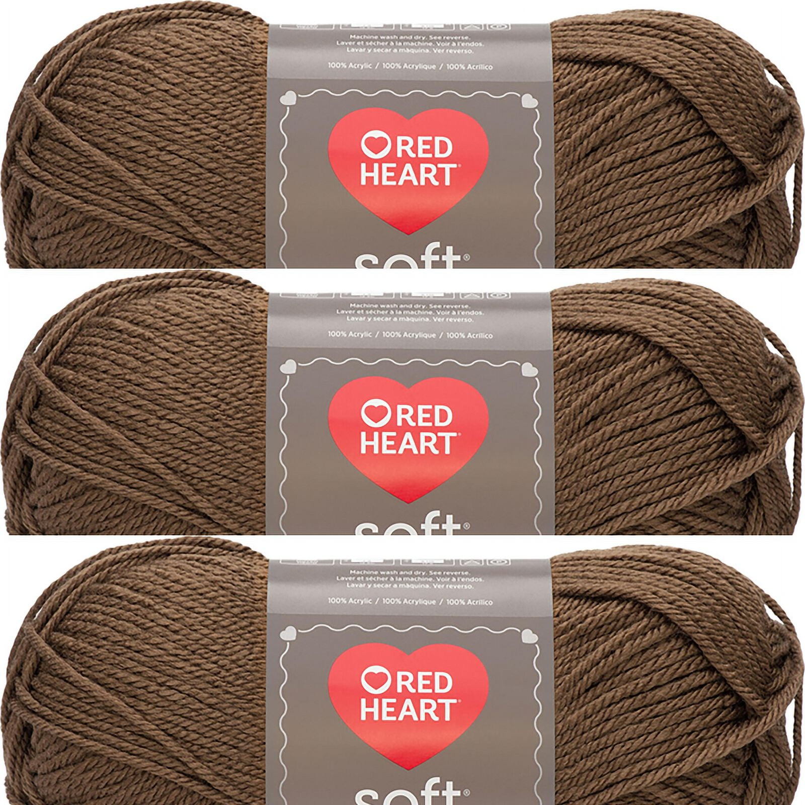 Spinrite Red Heart Soft Yarn-Toast, 1 Pack of 3 Piece - Walmart.com