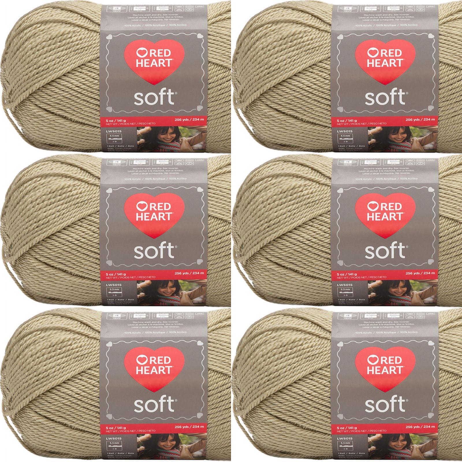 Spinrite Red Heart Soft Yarn - Wheat, 1 Pack of 6 Piece - Walmart.com