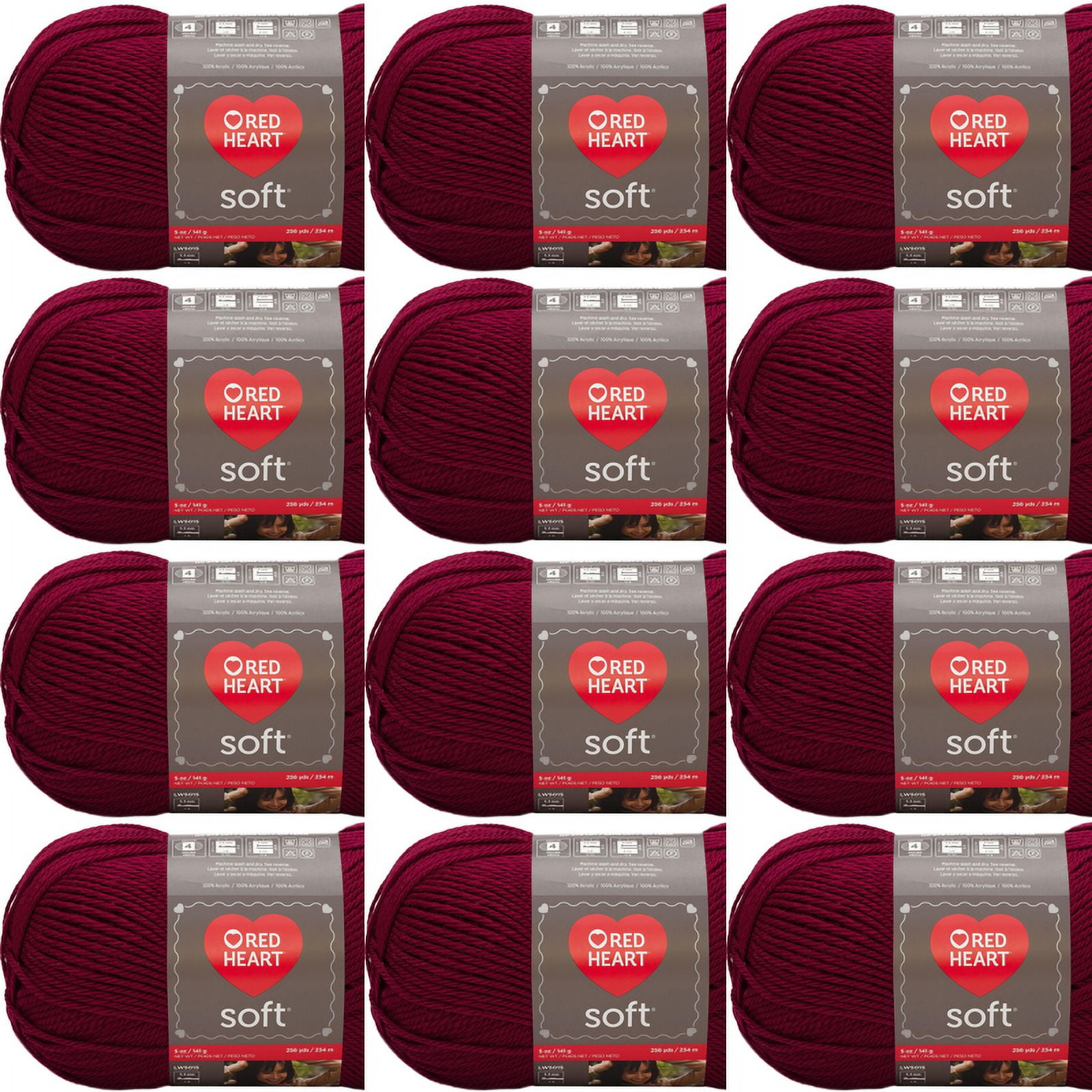 Spinrite Red Heart Soft Yarn - Wine, 1 Pack of 12 Piece - Walmart.com
