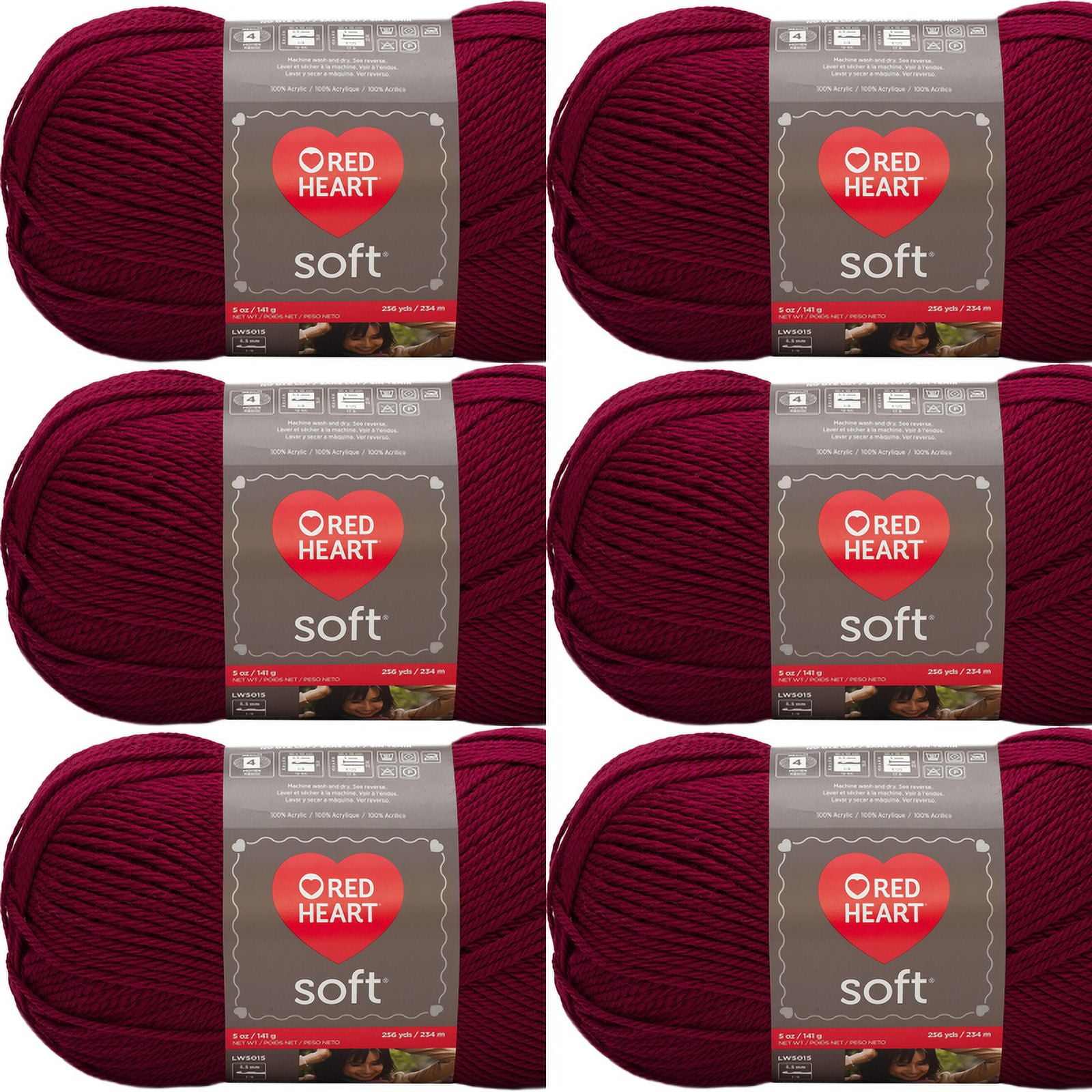 Spinrite Red Heart Soft Yarn - Wine, 1 Pack of 6 Piece - Walmart.com