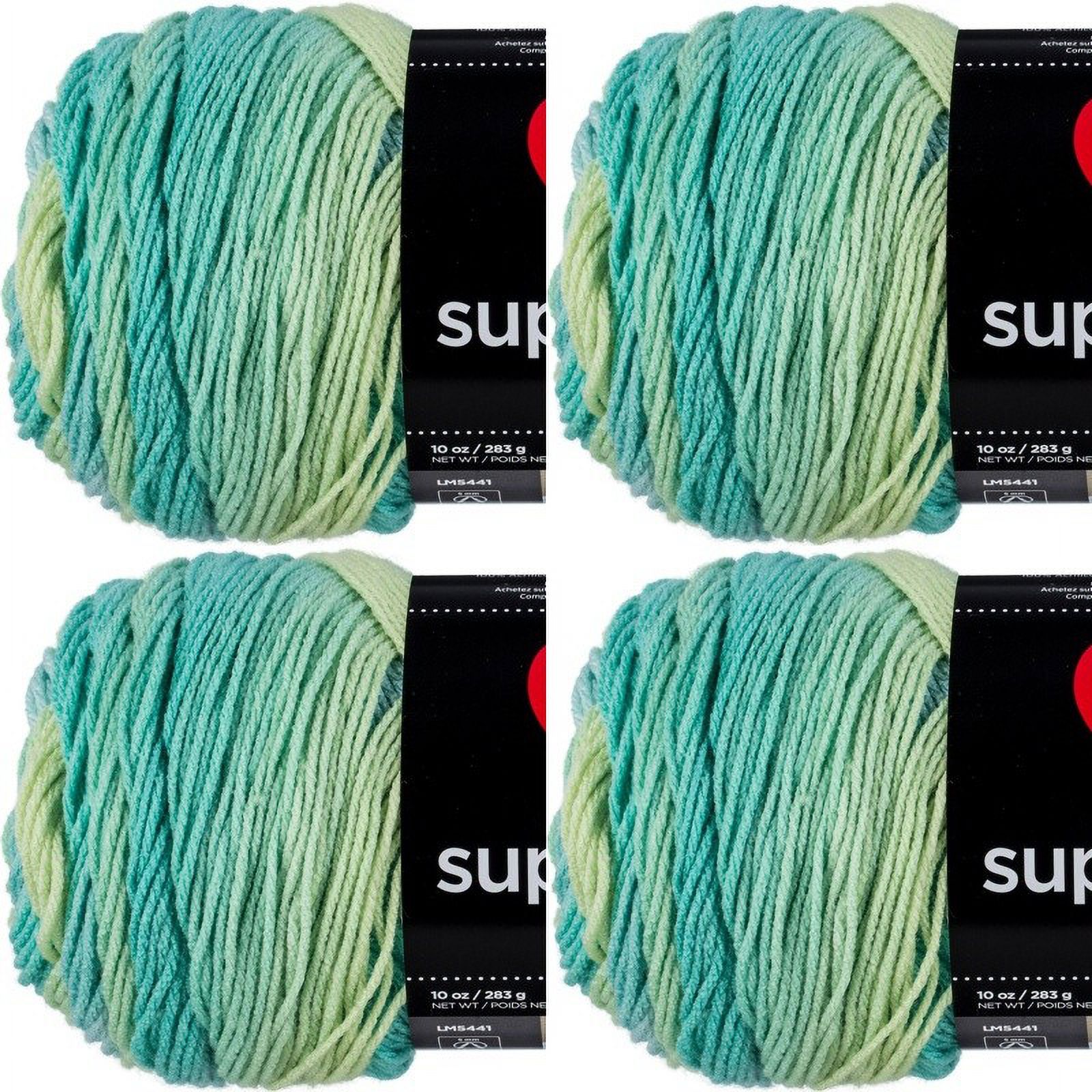 Spinrite Red Heart Super Saver Ombre Yarn - Seaside, 1 Pack of 4 Piece ...