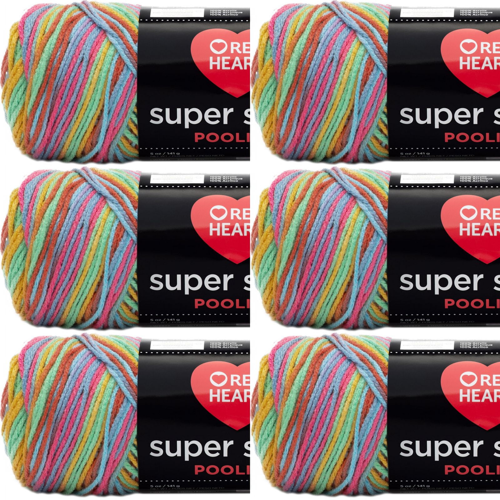 Spinrite Red Heart Super Saver Pooling Yarn - Papaya, 1 Pack of 6 Piece ...