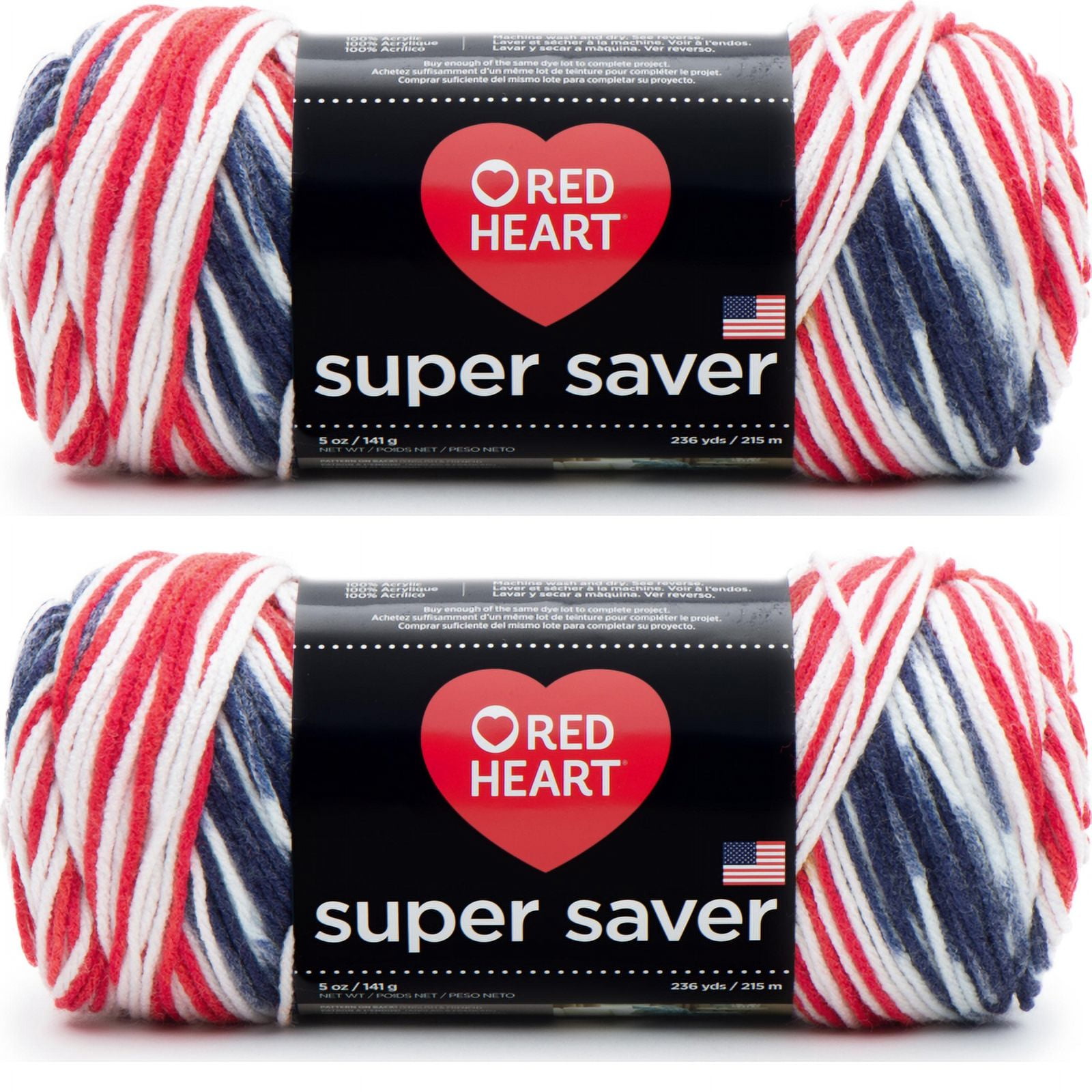 Spinrite Red Heart Super Saver Yarn - Americana, 1 Pack of 2 Piece ...