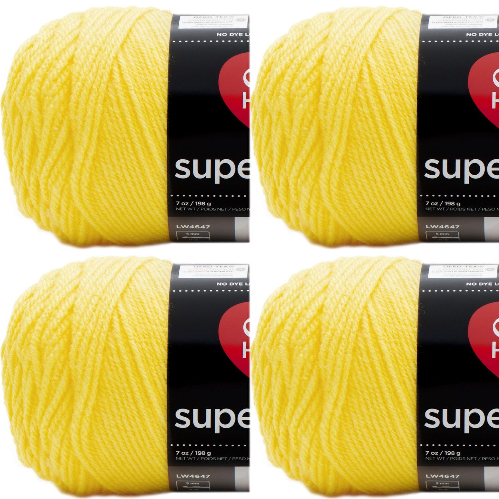 Spinrite Red Heart Super Saver Yarn - Bright Yellow, 1 Pack of 4 Piece ...