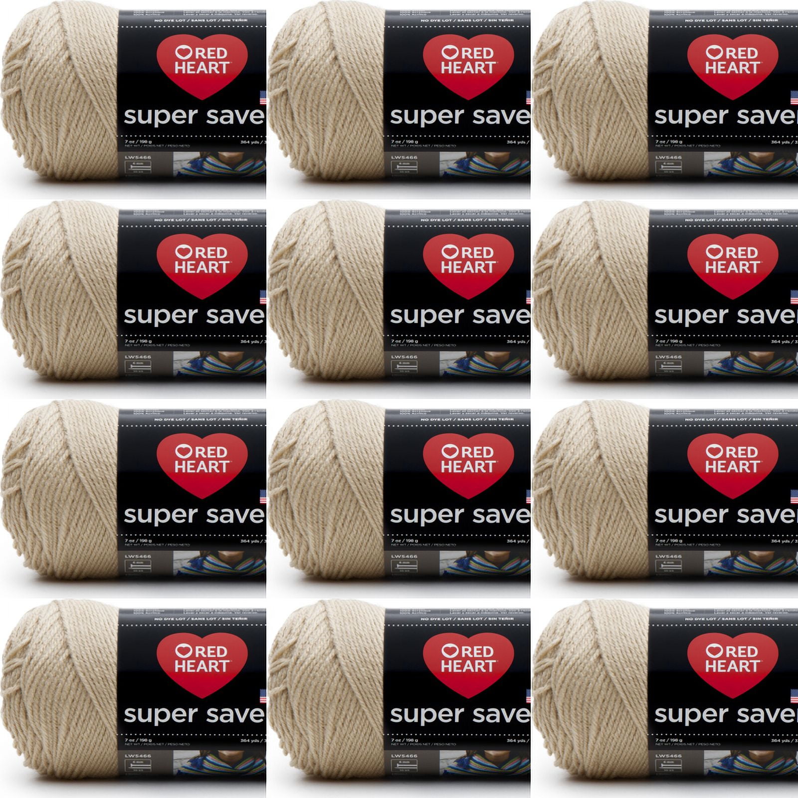 Spinrite Red Heart Super Saver Yarn - Buff, 1 Pack of 12 Piece ...