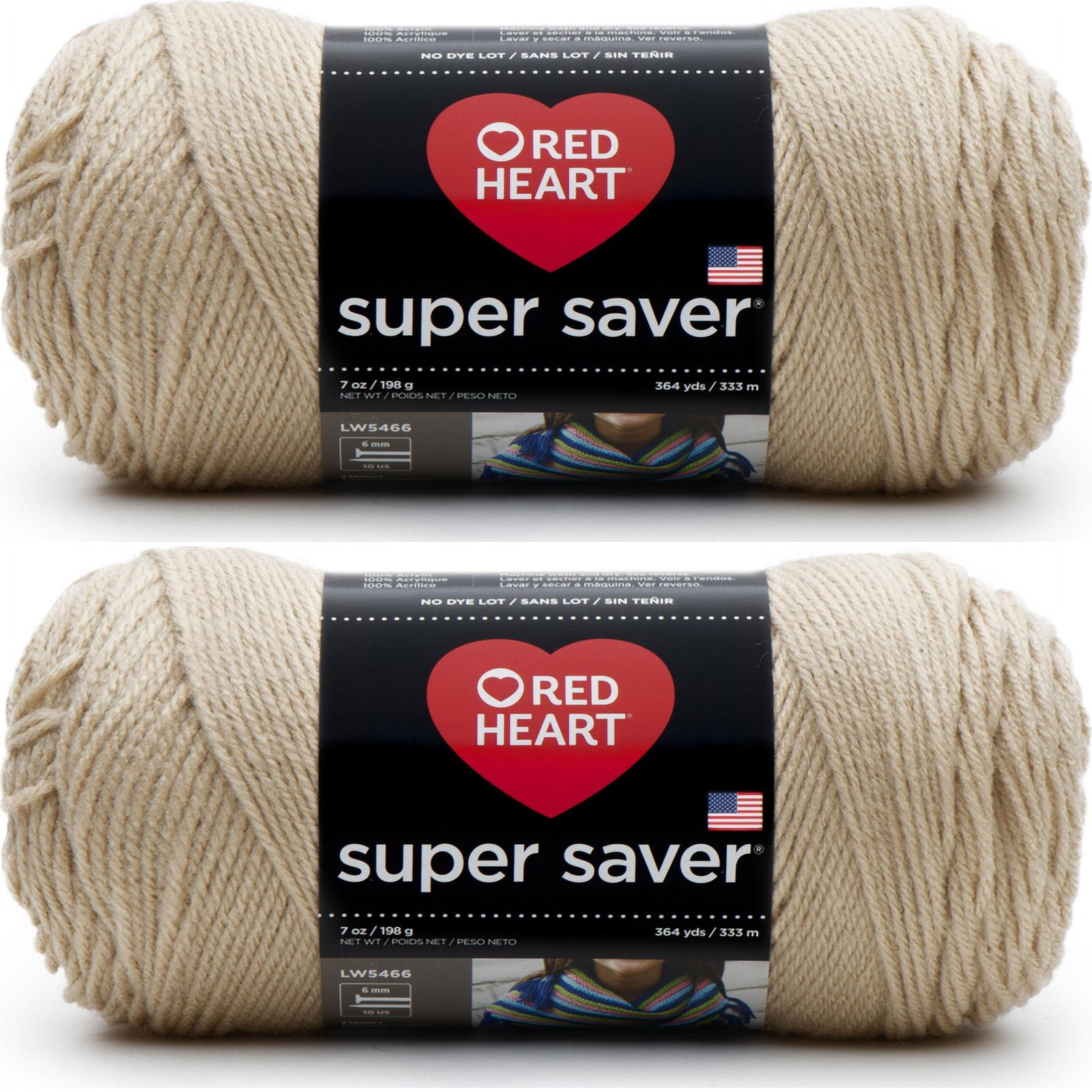 Spinrite Red Heart Super Saver Yarn - Buff, 1 Pack of 2 Piece - Walmart.com