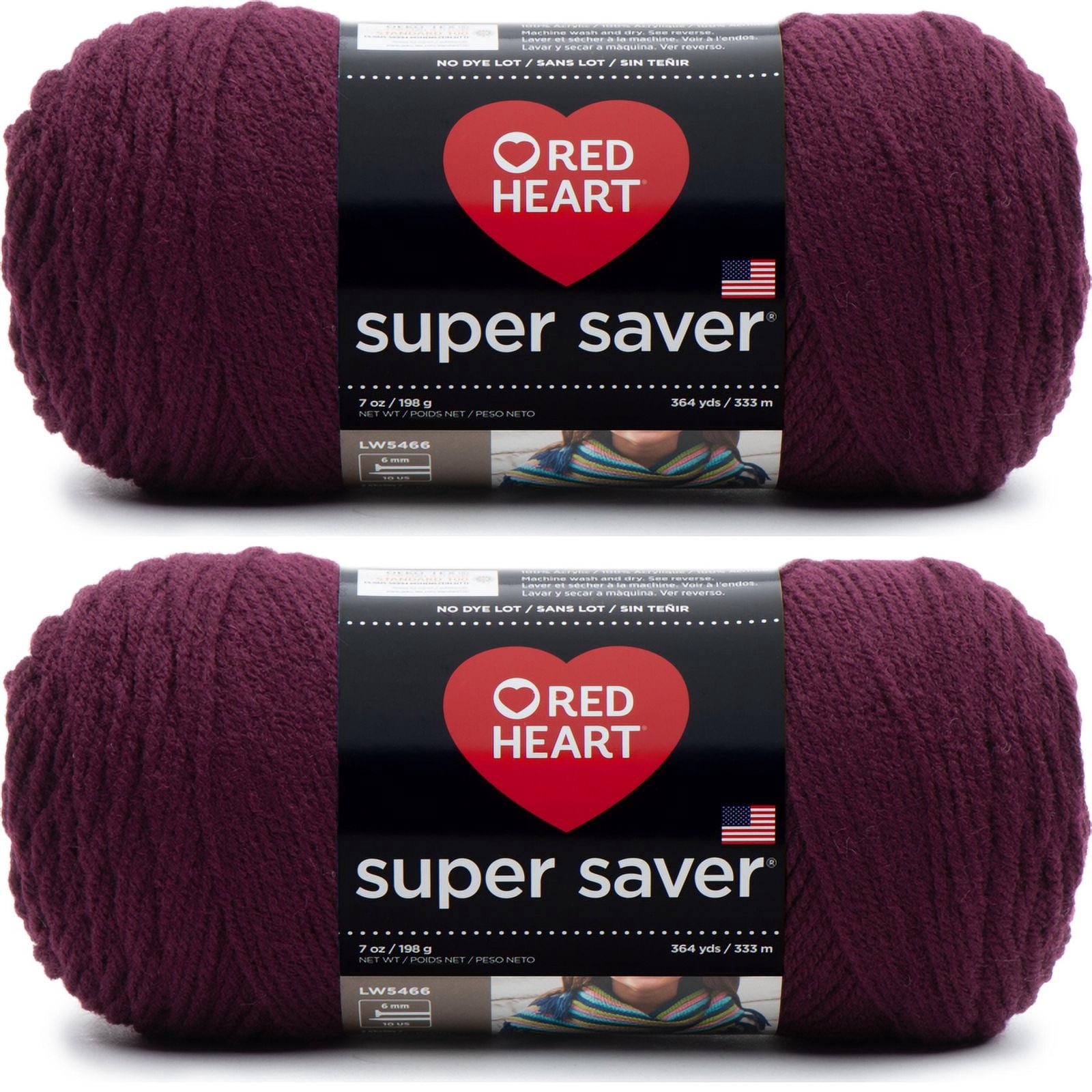 Spinrite Red Heart Super Saver Yarn - Claret, 1 Pack of 2 Piece ...
