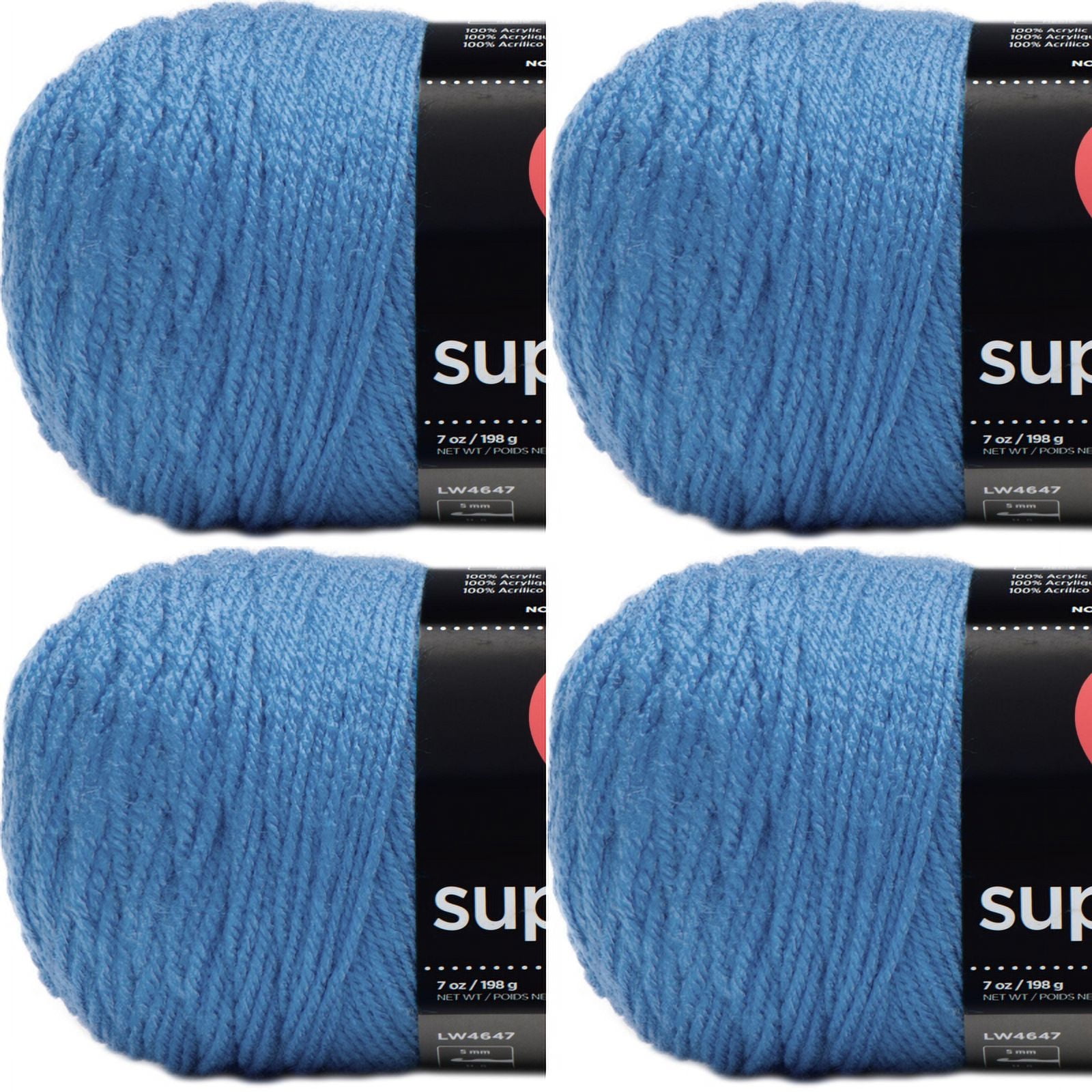 Spinrite Red Heart Super Saver Yarn - Delft Blue, 1 Pack of 4 Piece ...