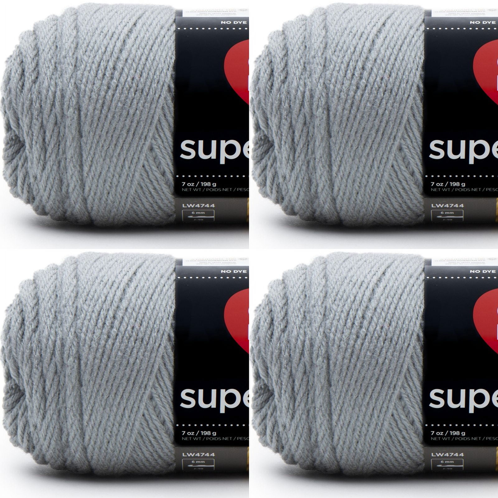 Spinrite Red Heart Super Saver Yarn - Dusty Gray, 1 Pack of 4 Piece ...