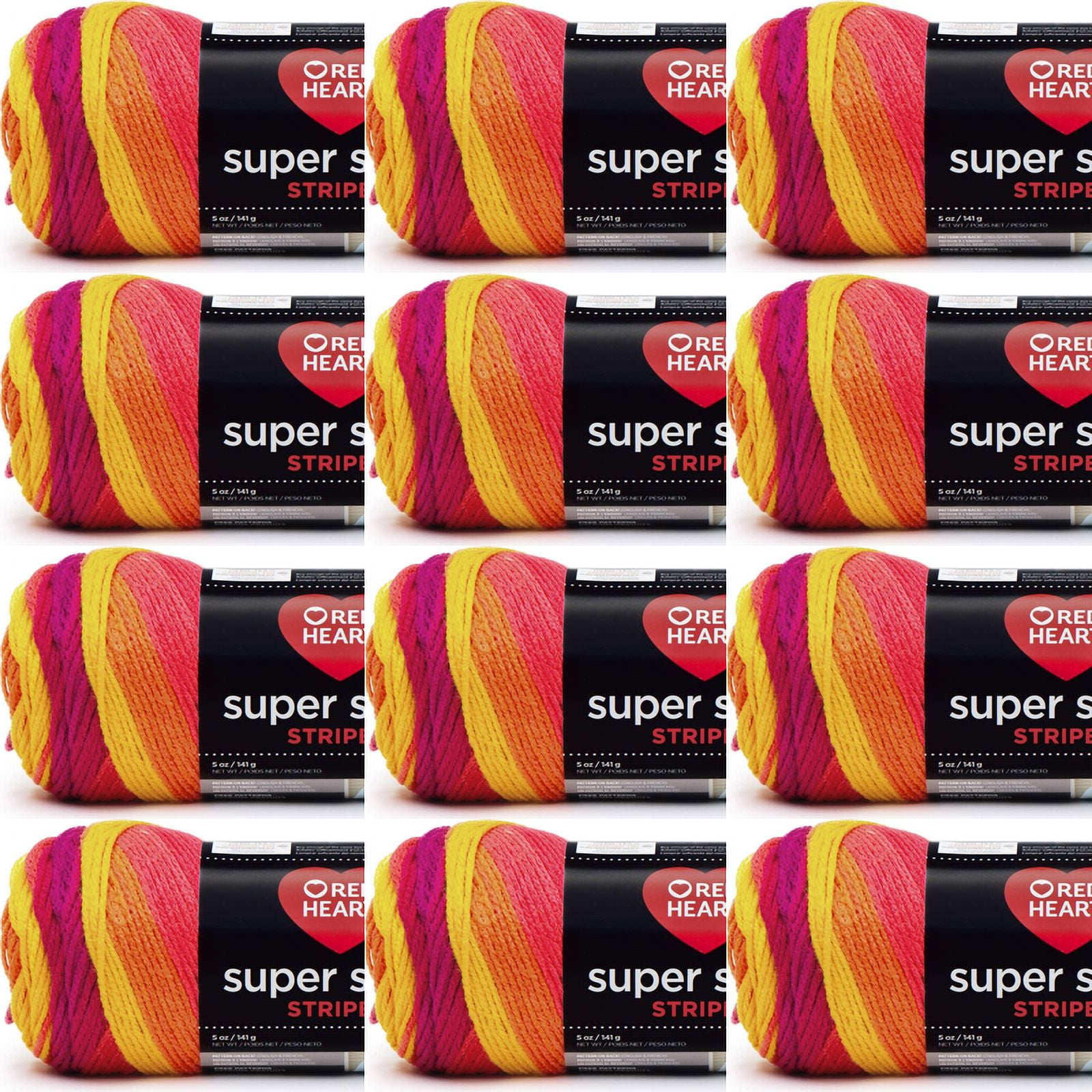 Spinrite Red Heart Super Saver Yarn - Fruity Stripe, 1 Pack of 12 Piece ...