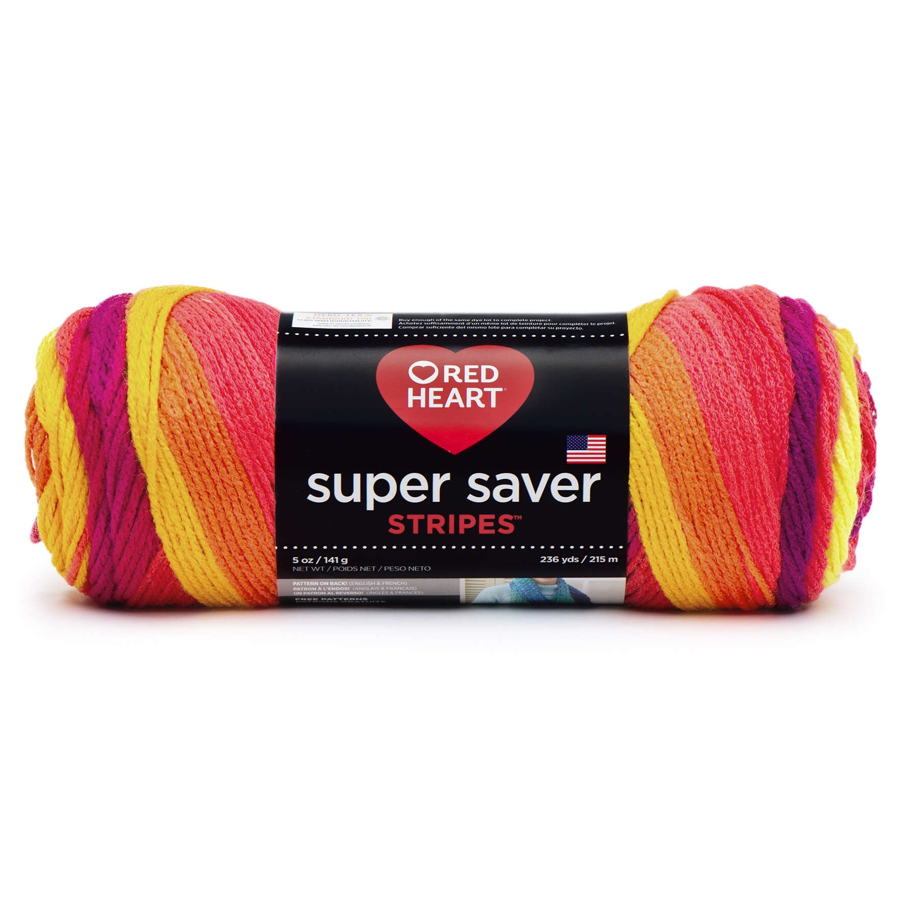 Spinrite Red Heart Super Saver Yarn, Fruity Stripe, 1 Pack of 3 Skein ...