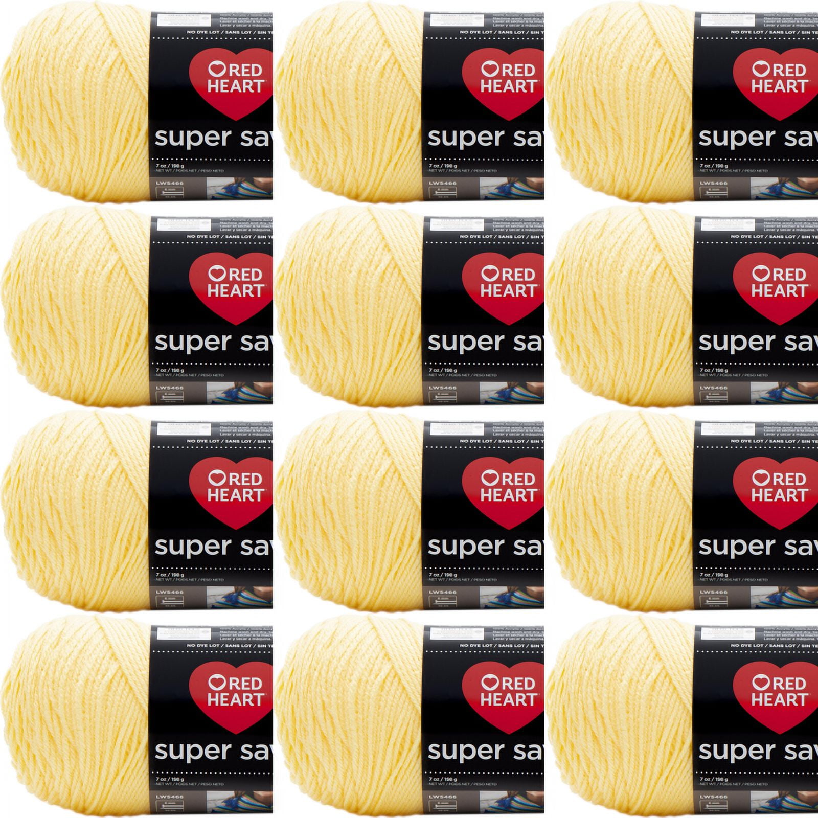 Spinrite Red Heart Super Saver Yarn - Lemon, 1 Pack of 12 Piece ...