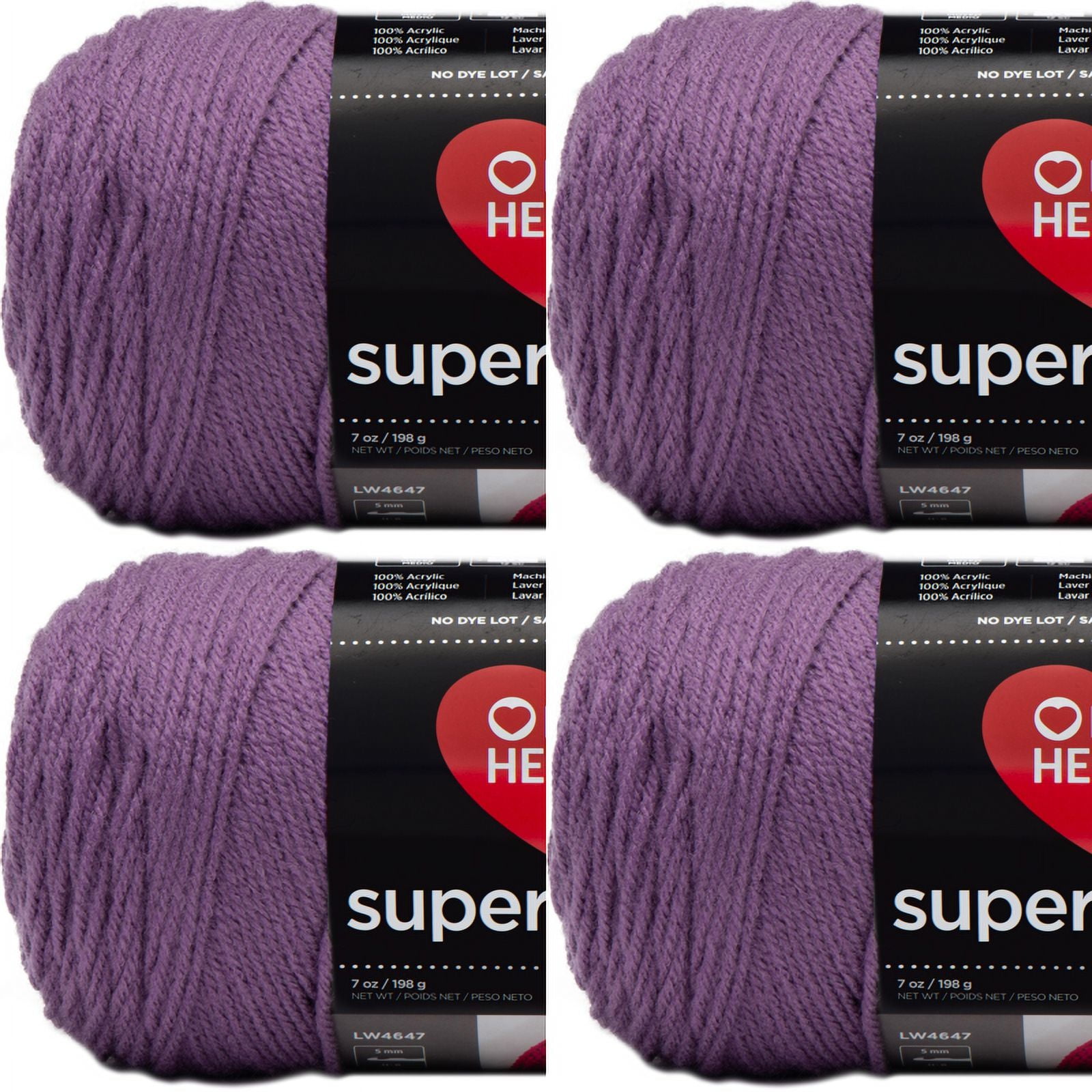 Spinrite Red Heart Super Saver Yarn - Medium Purple, 1 Pack of 4 Piece ...