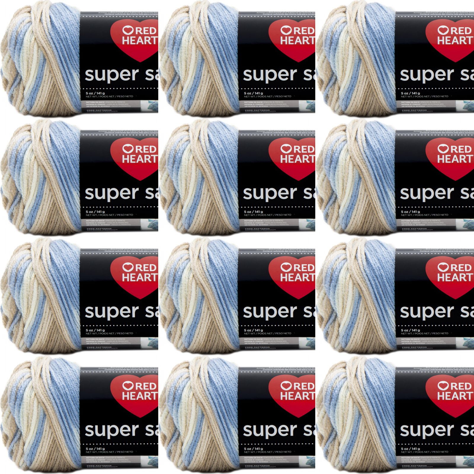 Spinrite Red Heart Super Saver Yarn - Mirage, 1 Pack of 12 Piece ...