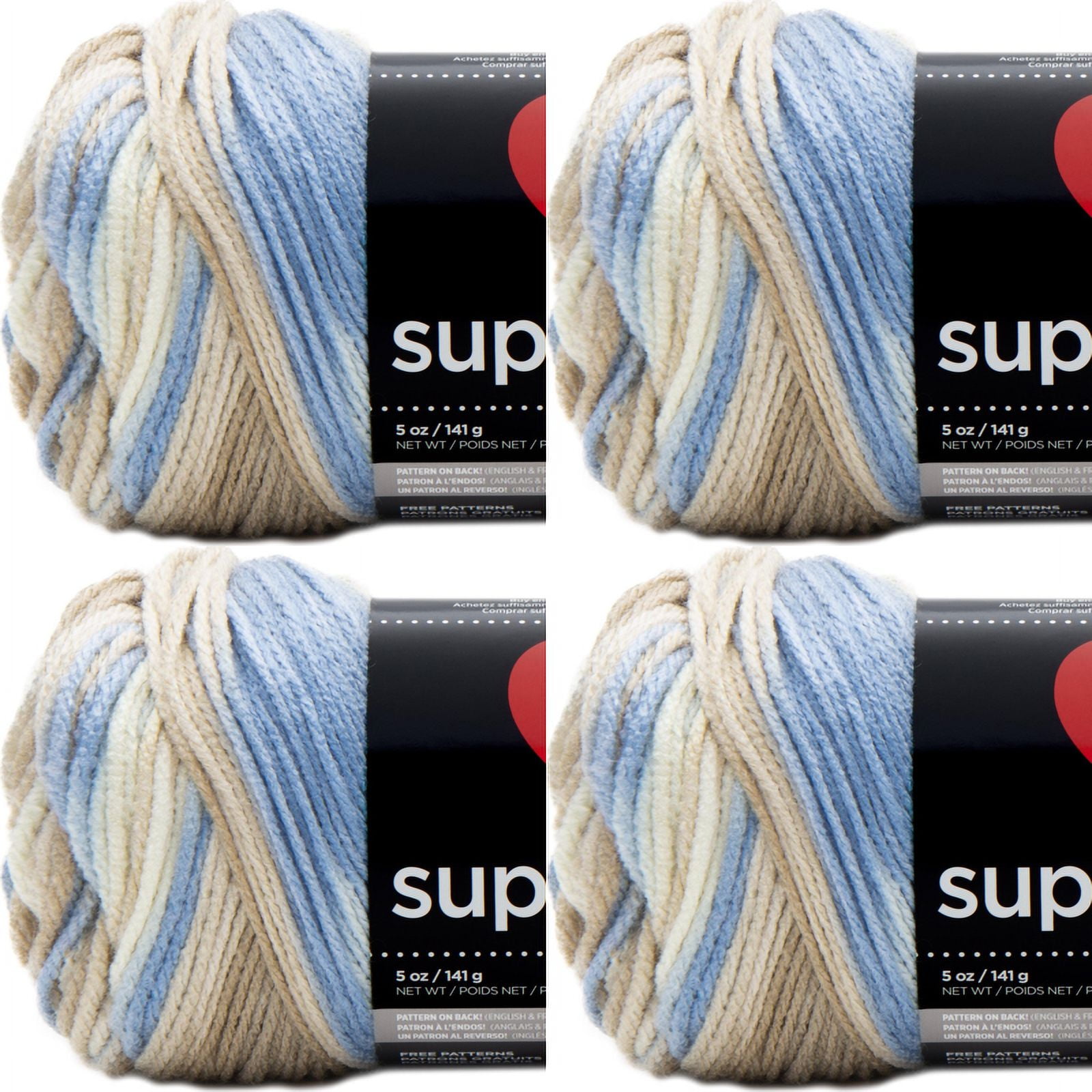Spinrite Red Heart Super Saver Yarn-Mirage, 1 Pack of 4 Piece - Walmart.com