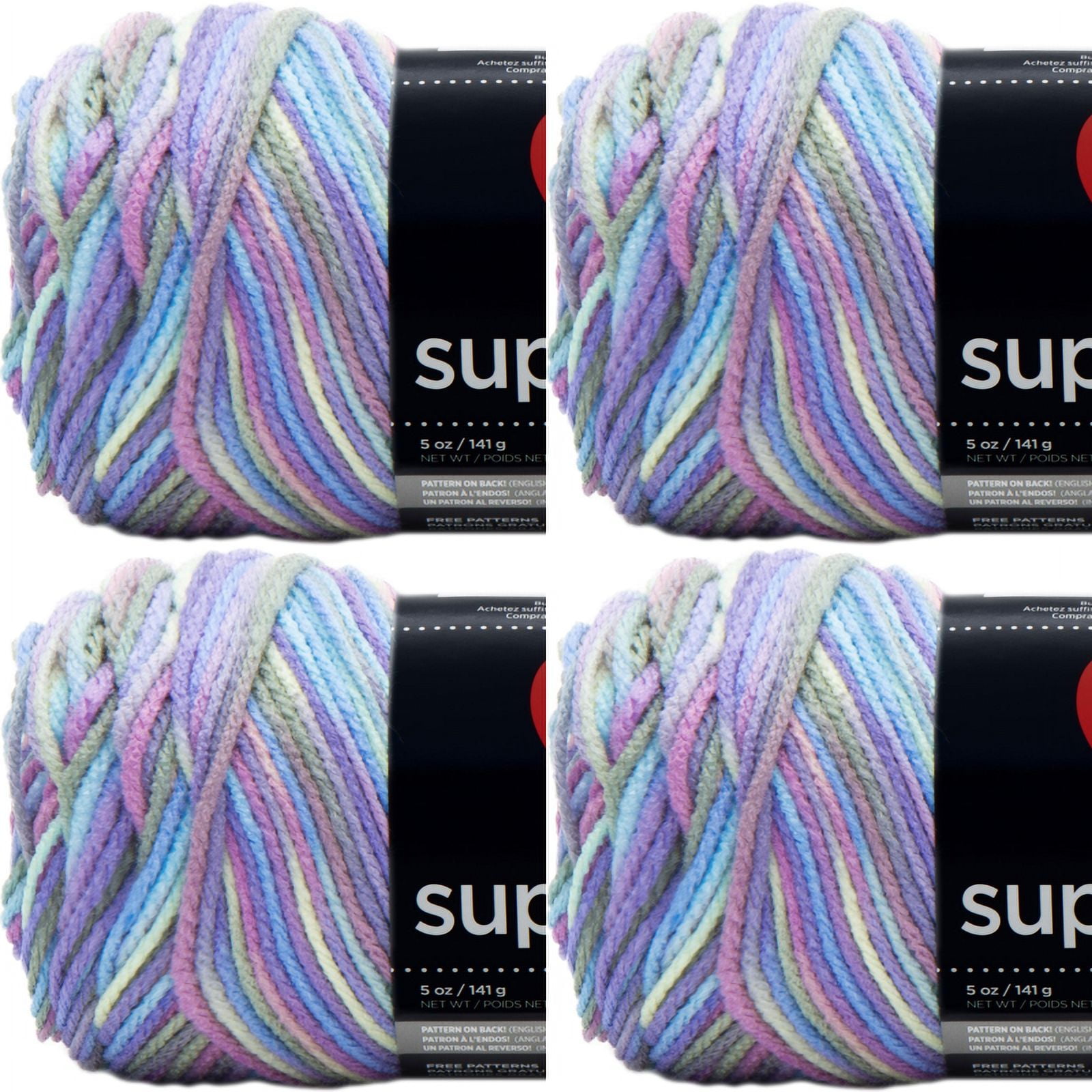 Spinrite Red Heart Super Saver Yarn - Monet, 1 Pack of 4 Piece ...