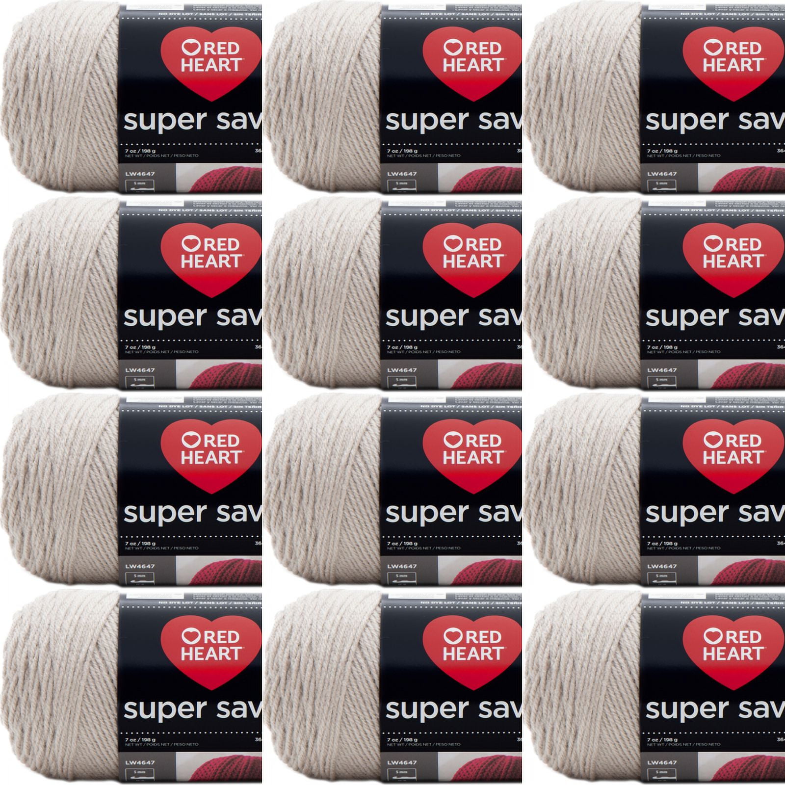 Spinrite Red Heart Super Saver Yarn - Oatmeal, 1 Pack of 12 Piece ...